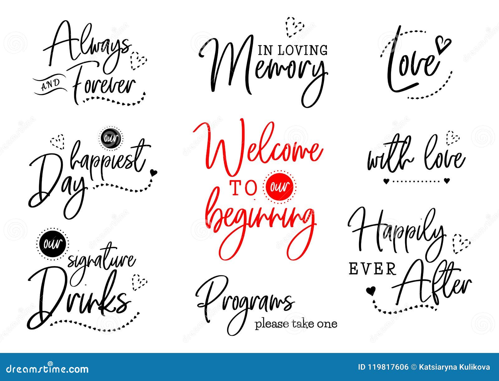 Recepción a Nuestras Letras De La Boda Ilustración del Vector ...