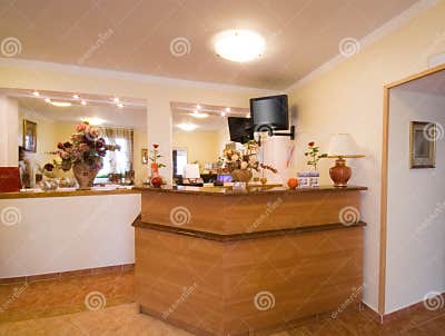 Reception stock photo. Image of cozy, motel, television - 2639396