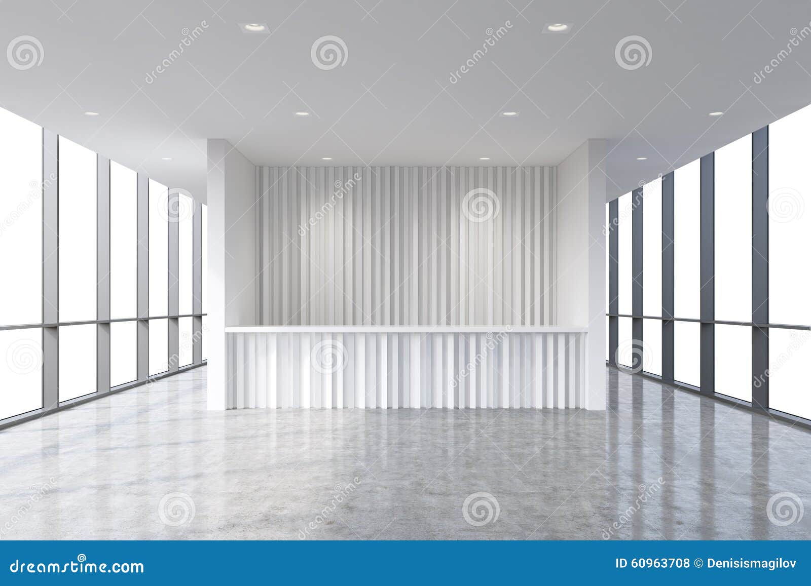A Reception Area in a Modern Bright Clean Office Interior. Huge ...