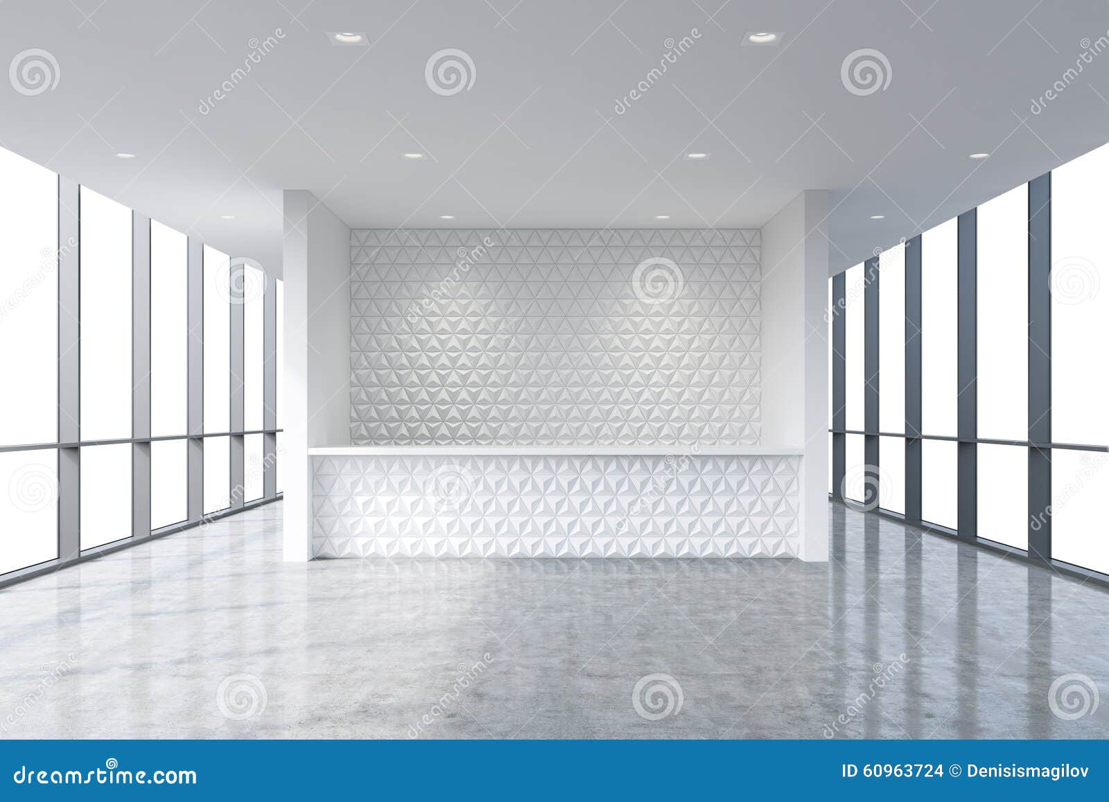 A Reception Area in a Modern Bright Clean Office Interior. Huge ...
