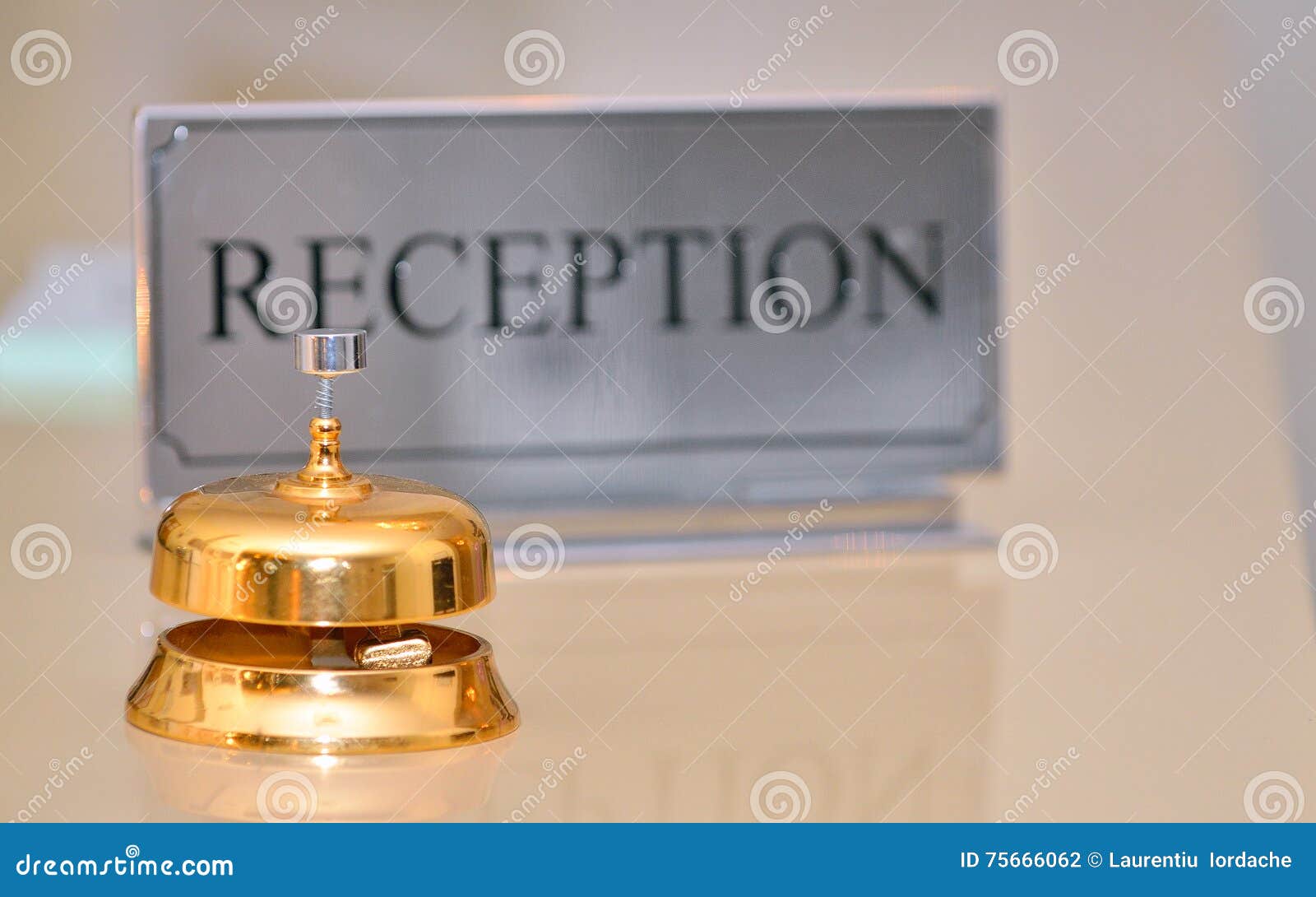 Reception Bell and Card Sign Stock Photo - Image of press, black: 75666062