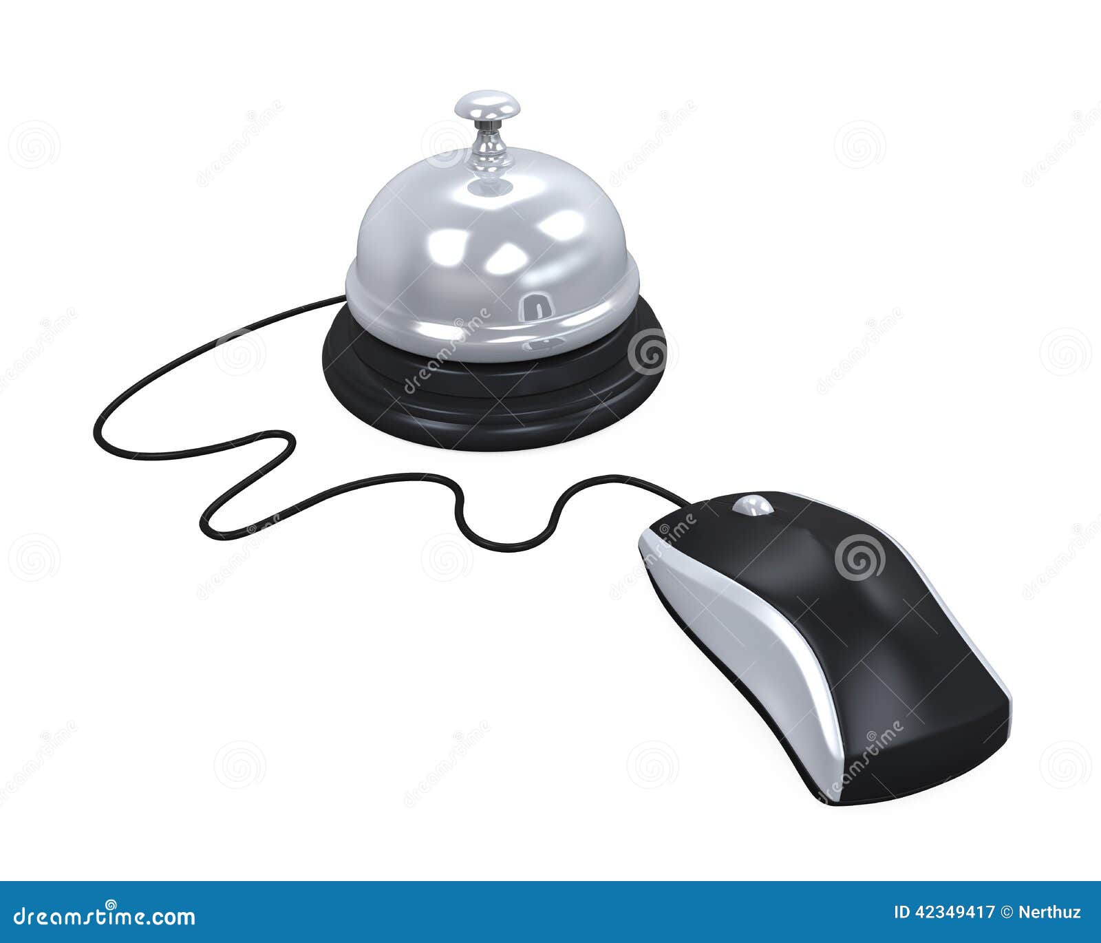 Reception Bell and Computer Mouse Stock Illustration - Illustration of ...