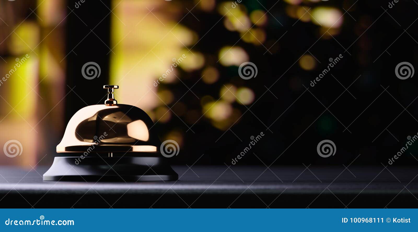 Reception bell golden stock illustration. Illustration of bell - 100968111
