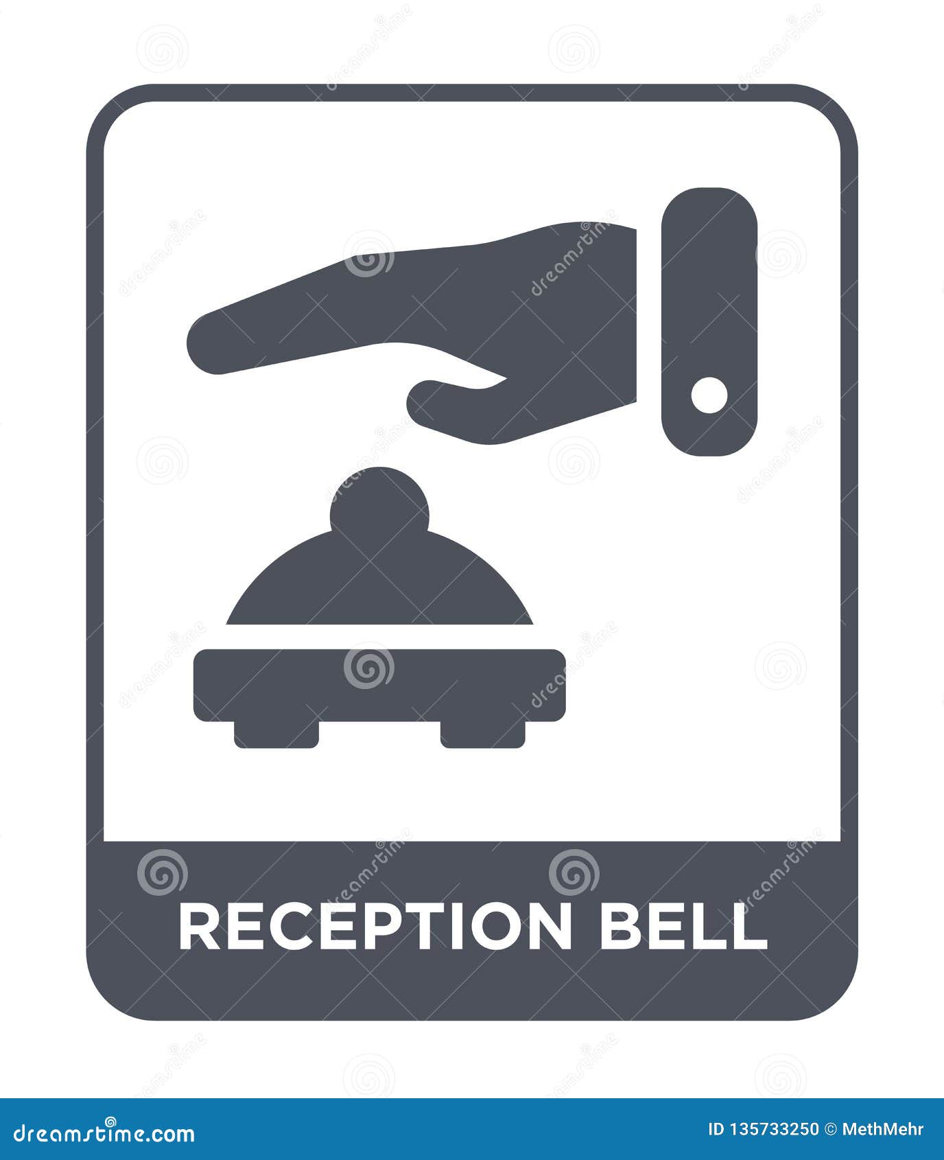 Reception Bell Icon in Trendy Design Style. Reception Bell Icon ...