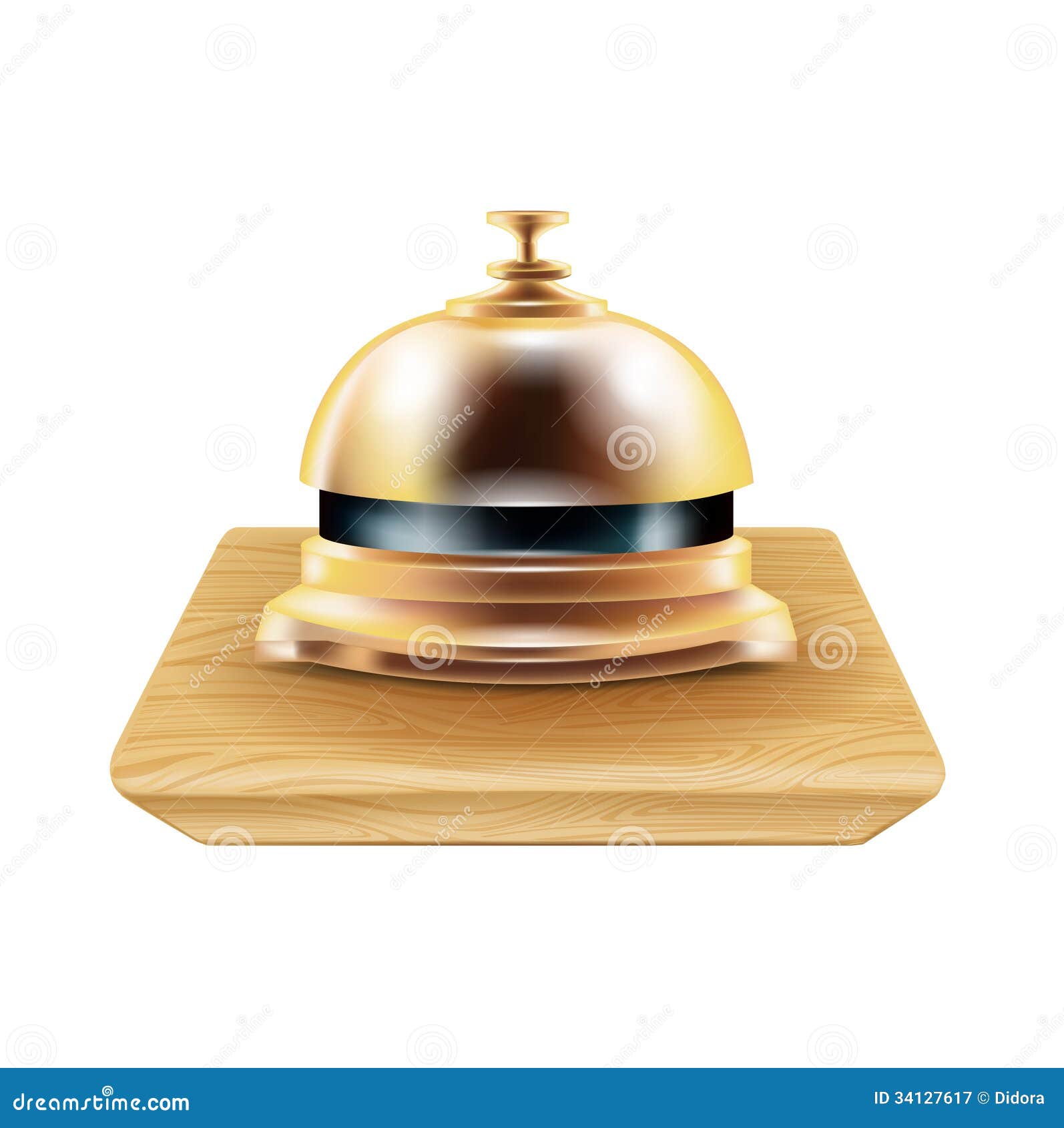 Reception Bell Isolated on White Stock Vector - Illustration of element ...