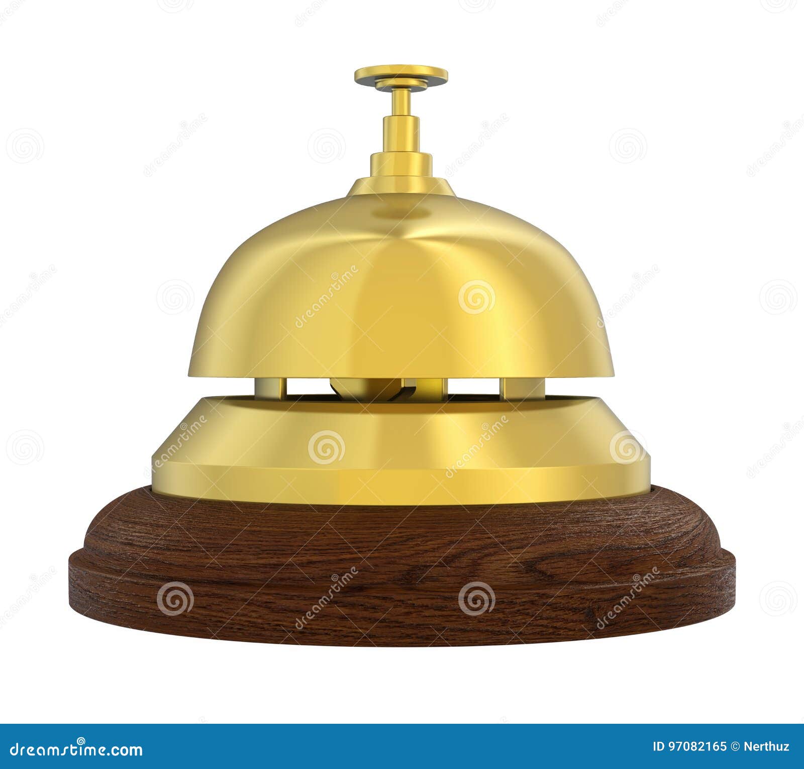 Reception Bell Isolated stock illustration. Illustration of golden ...