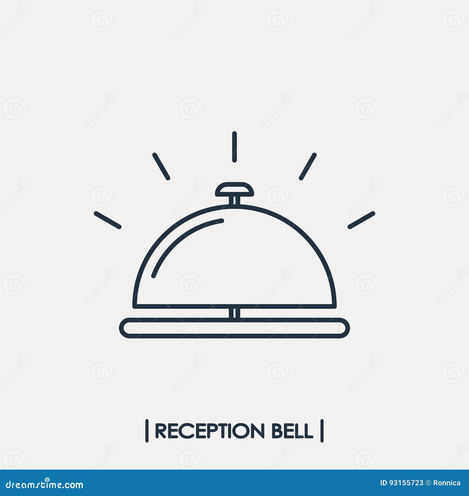Reception Bell. Vector Illustration Stock Vector - Illustration of line ...