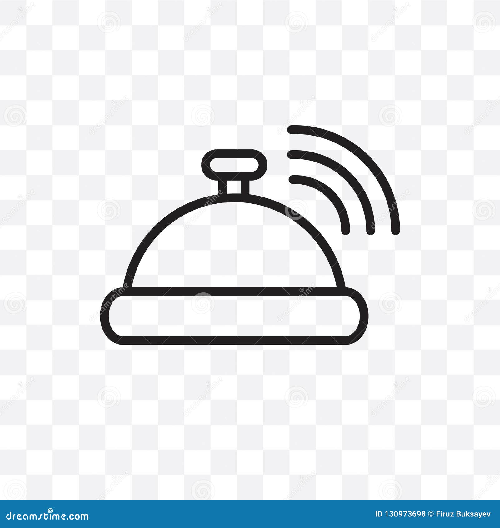 Reception Bell Vector Linear Icon Isolated on Transparent Background ...