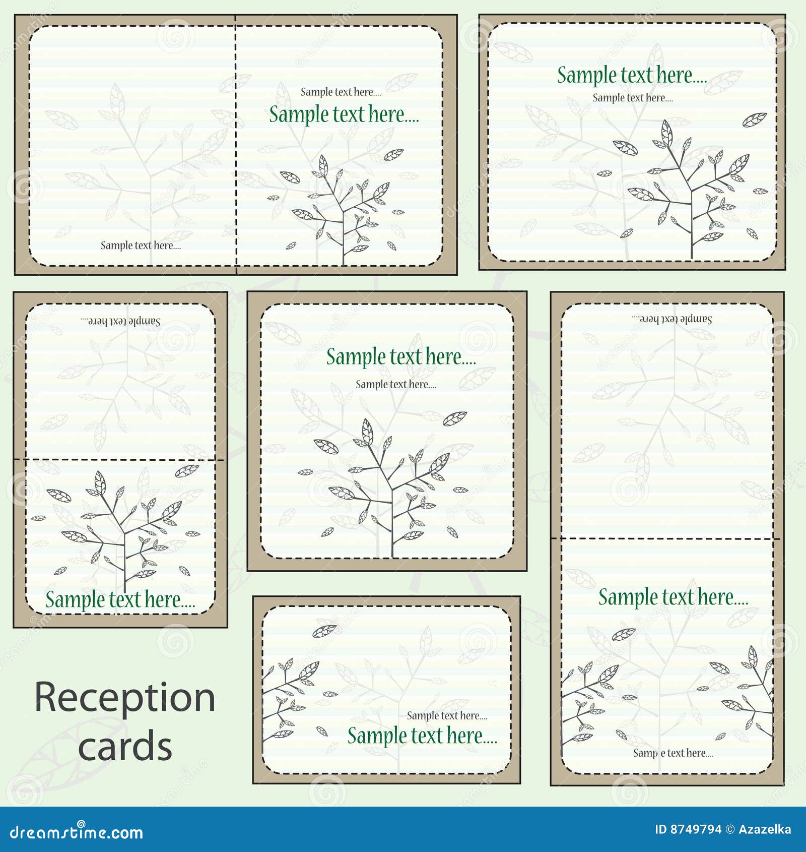 Reception card set stock vector. Illustration of card - 8749794