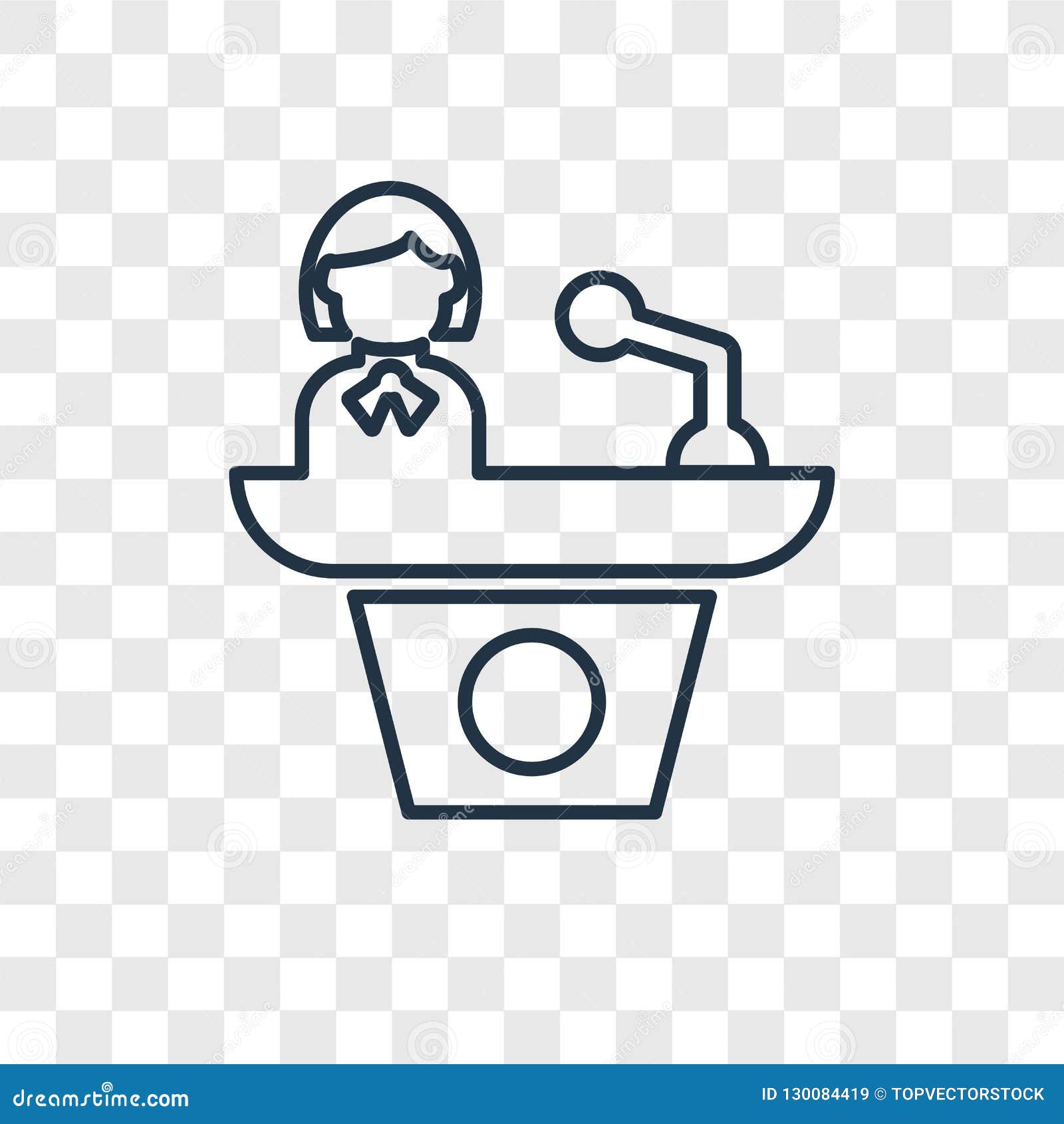 Reception Concept Vector Linear Icon Isolated on Transparent Background ...