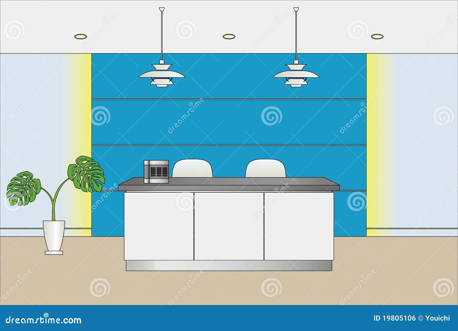 Reception Counter Cartoon Vector | CartoonDealer.com #30503281