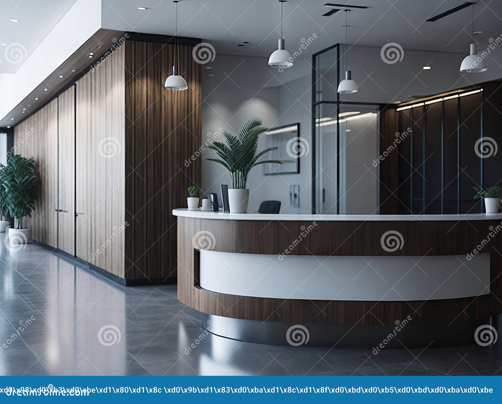 Reception Counter Lobby Area Interior Design. Ai Generative Stock ...