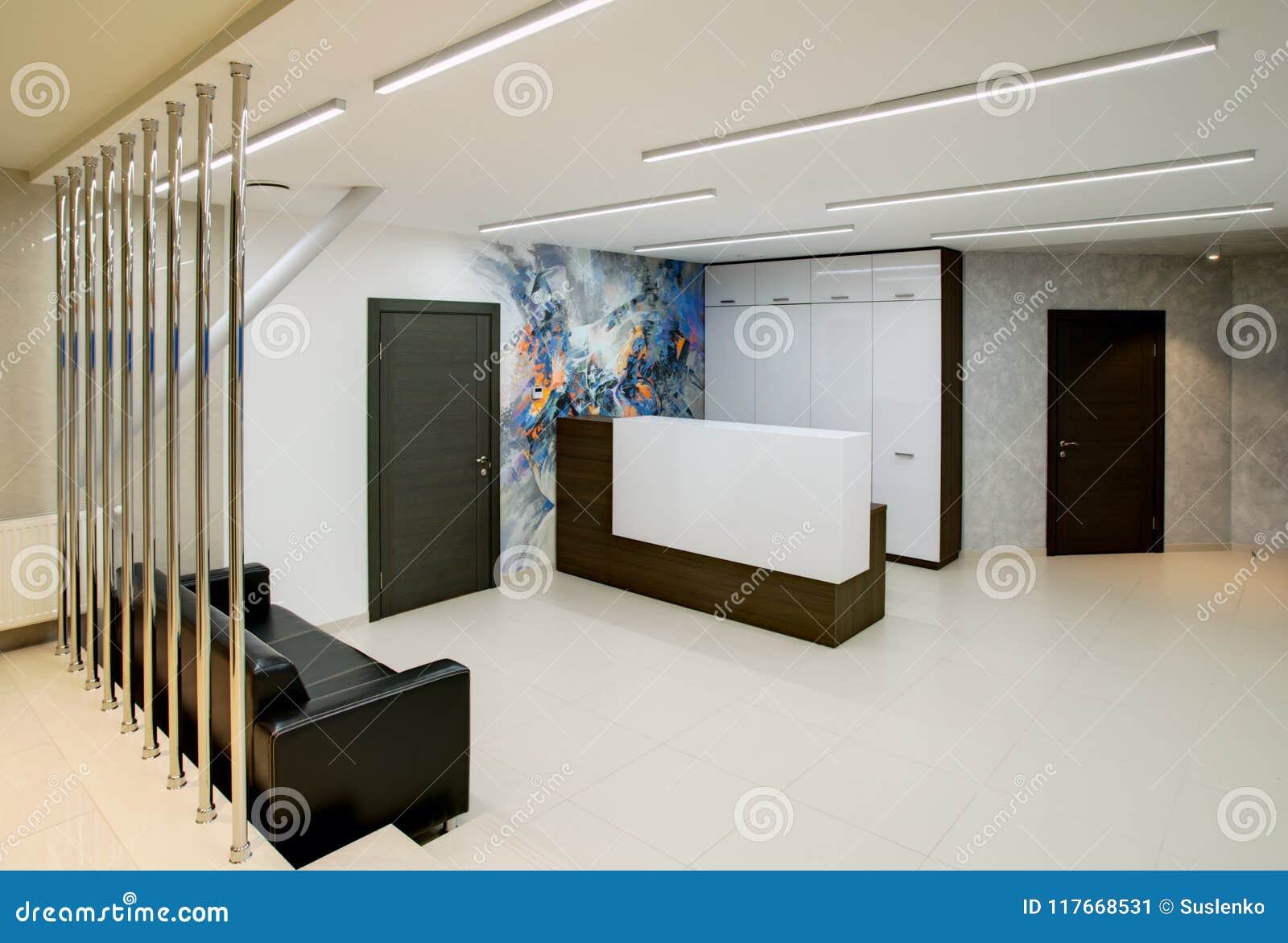 Reception and Customer Area in the Office Stock Image - Image of tech ...
