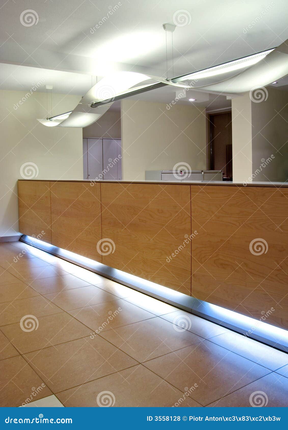 Reception desk stock photo. Image of wood, inside, office - 3558128
