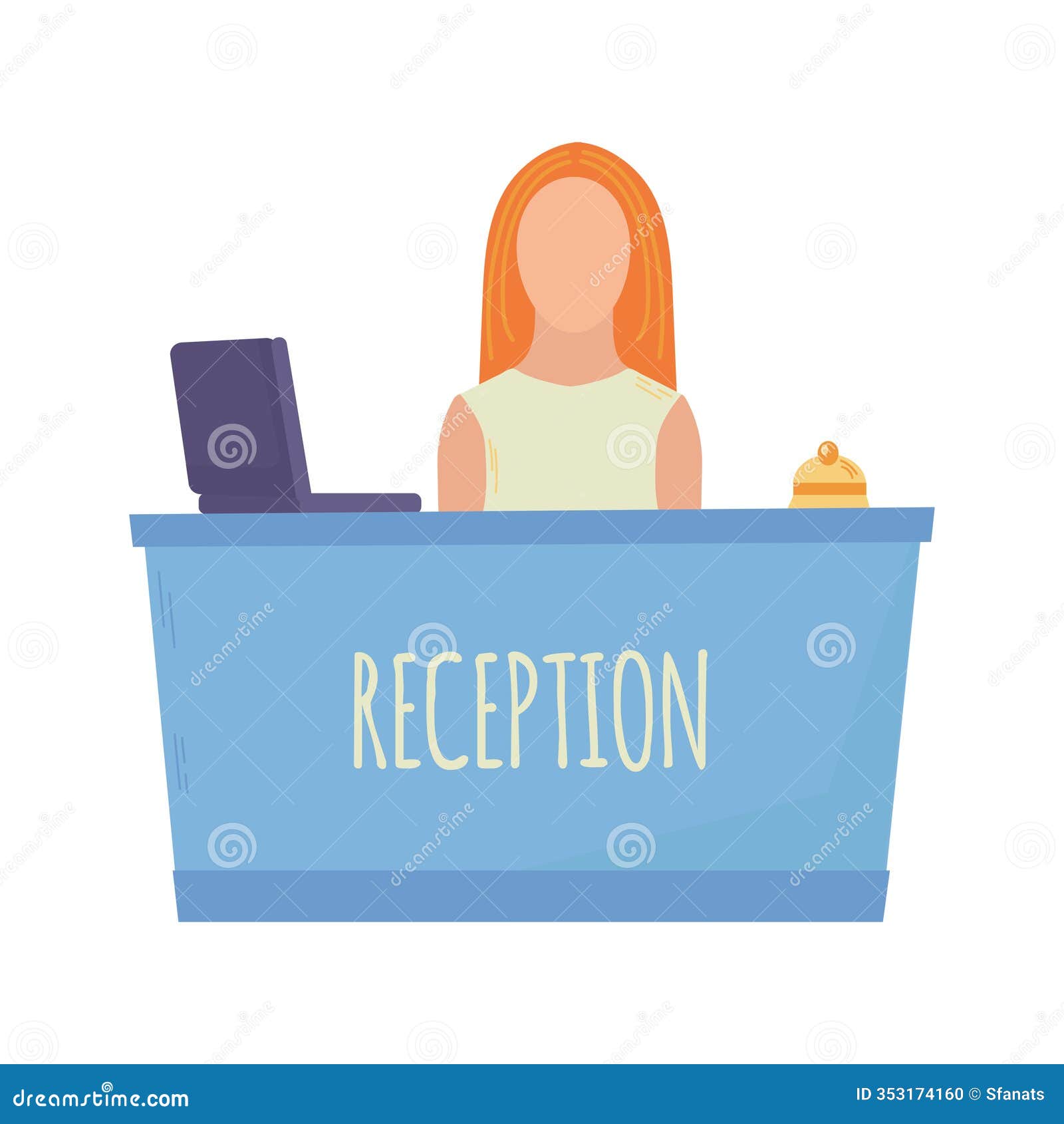 Reception Desk Icon Clipart Logotype Isolated Vector Illustration Stock ...
