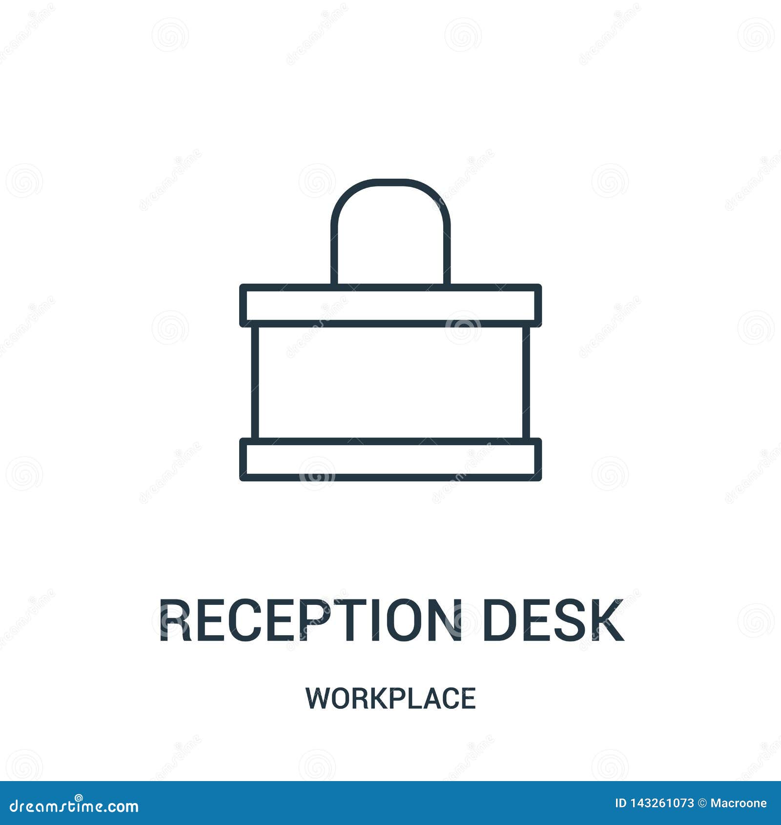 Reception Desk Icon Vector from Workplace Collection. Thin Line ...