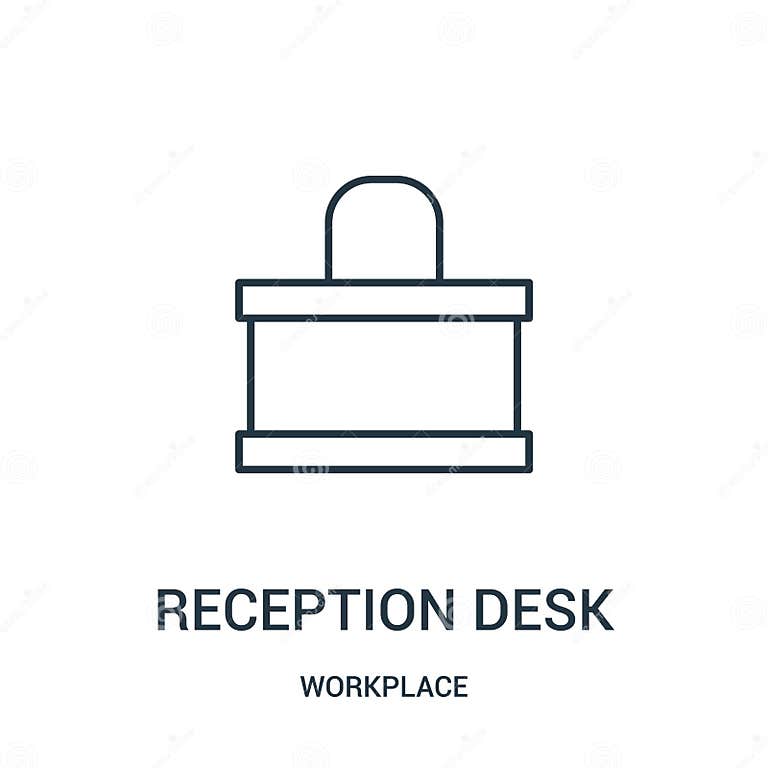 Reception Desk Icon Vector from Workplace Collection. Thin Line ...