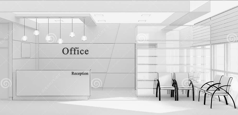 Reception Desk Grid 3D Rendering Stock Illustration - Illustration of ...