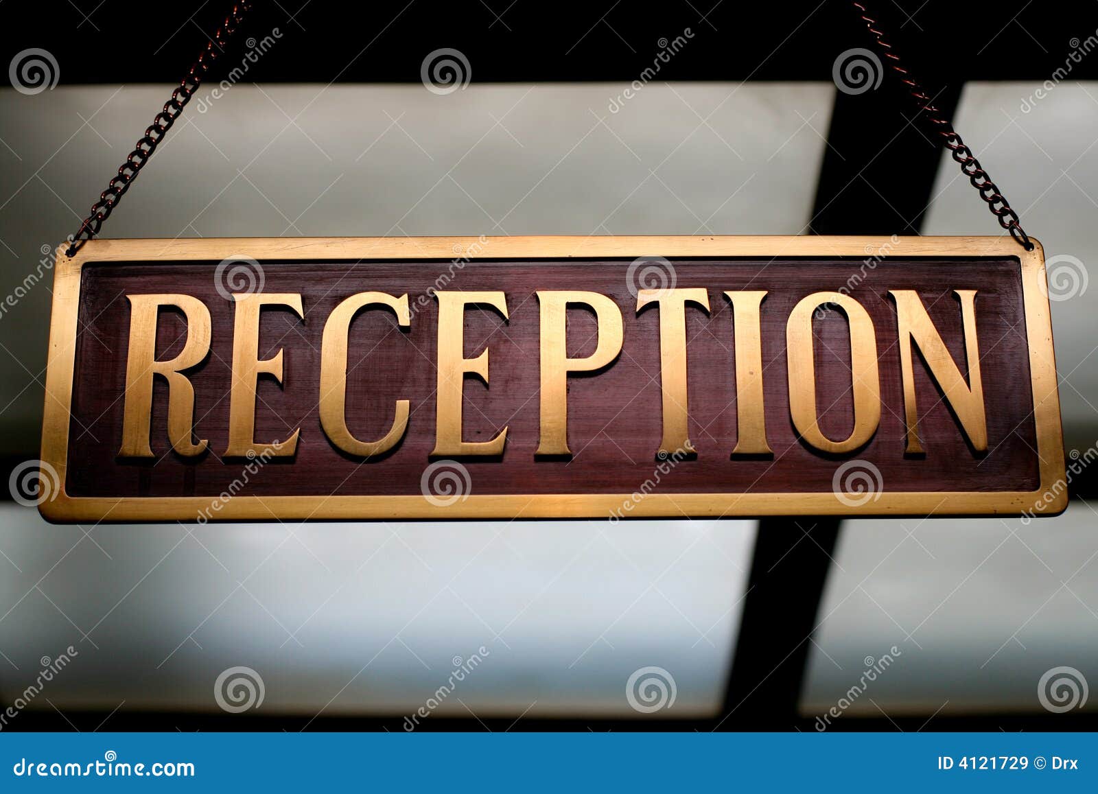 Reception desk label stock image. Image of desk, caption - 4121729
