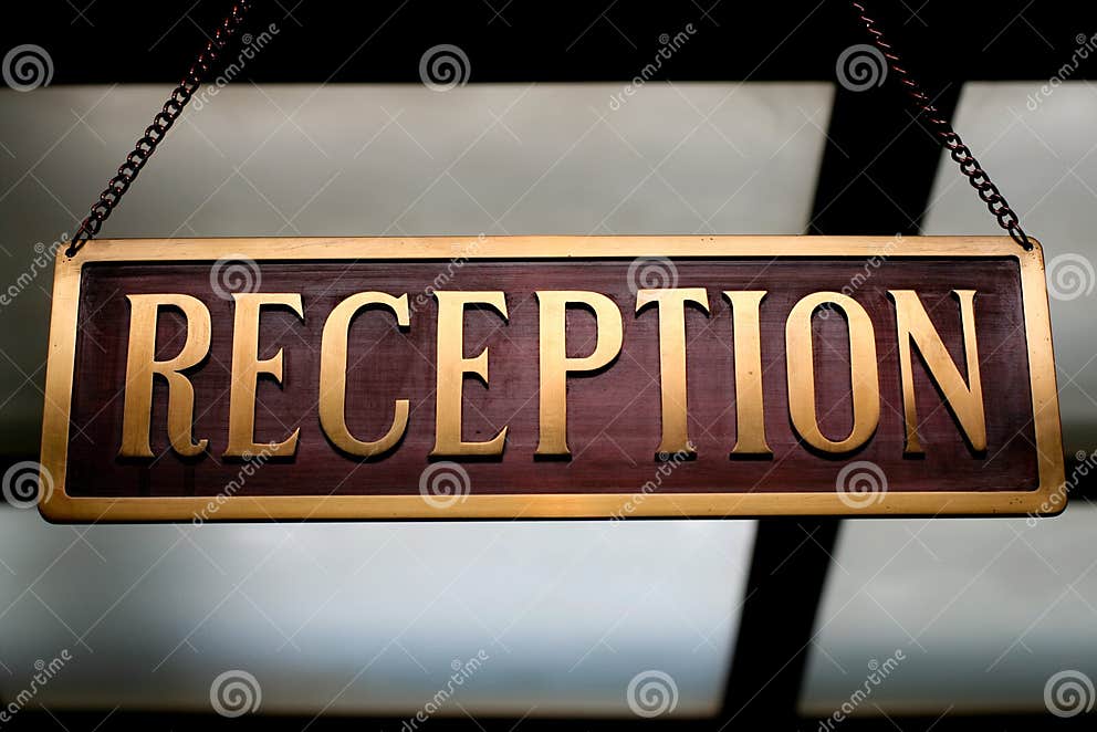 Reception desk label stock image. Image of desk, caption - 4121729