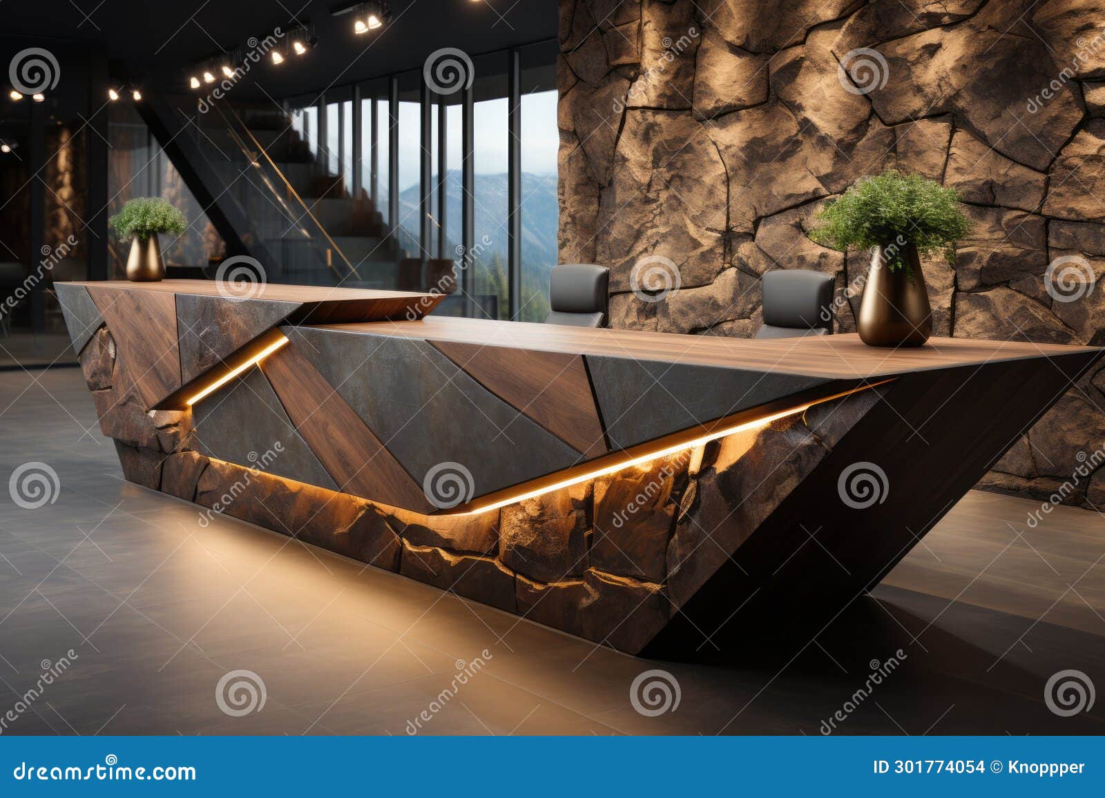 Reception Desk in a Modern Office Interior Stock Photo - Image of ...