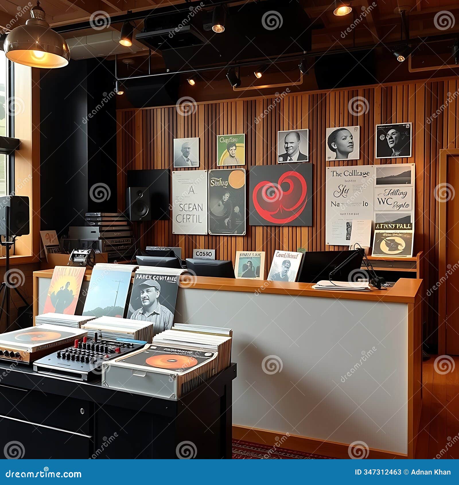 A Reception Desk at a Music Studio Featuring Vinyl Records Sound ...
