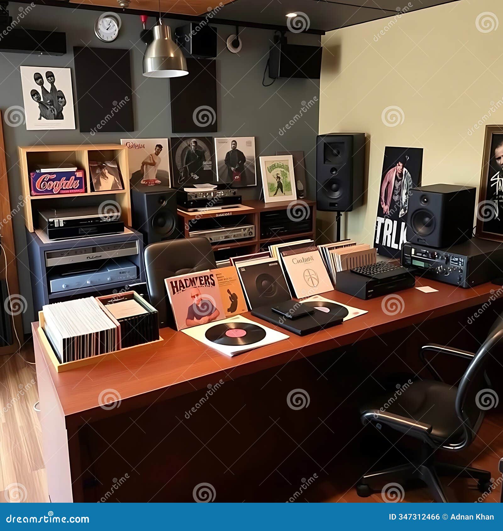 A Reception Desk at a Music Studio Featuring Vinyl Records Sound ...