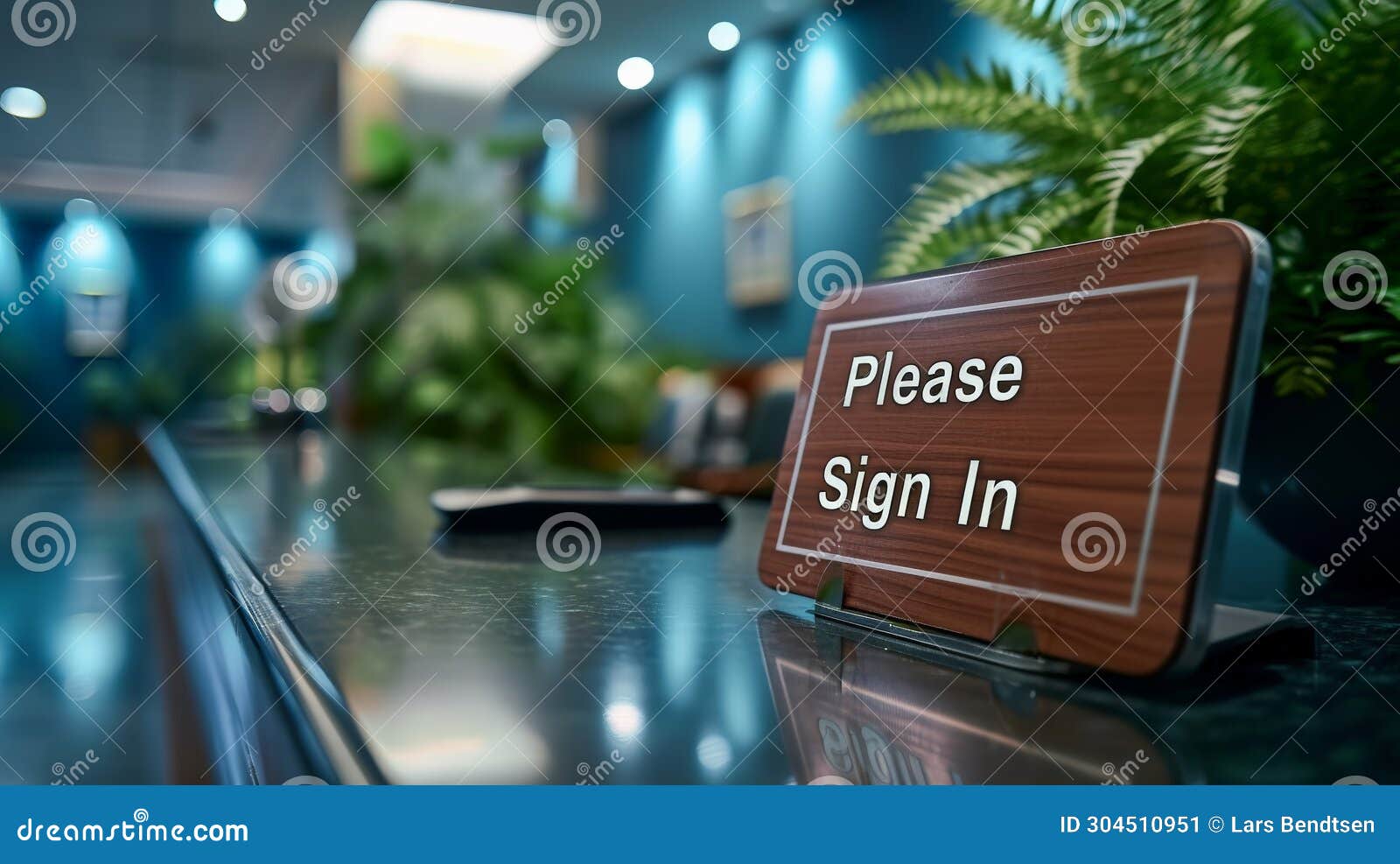 Reception Desk Sign: Please Sign In - AI Generated Stock Image ...