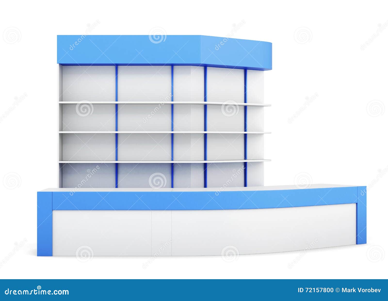 Reception Desk on White Background. Front View Stock Illustration ...