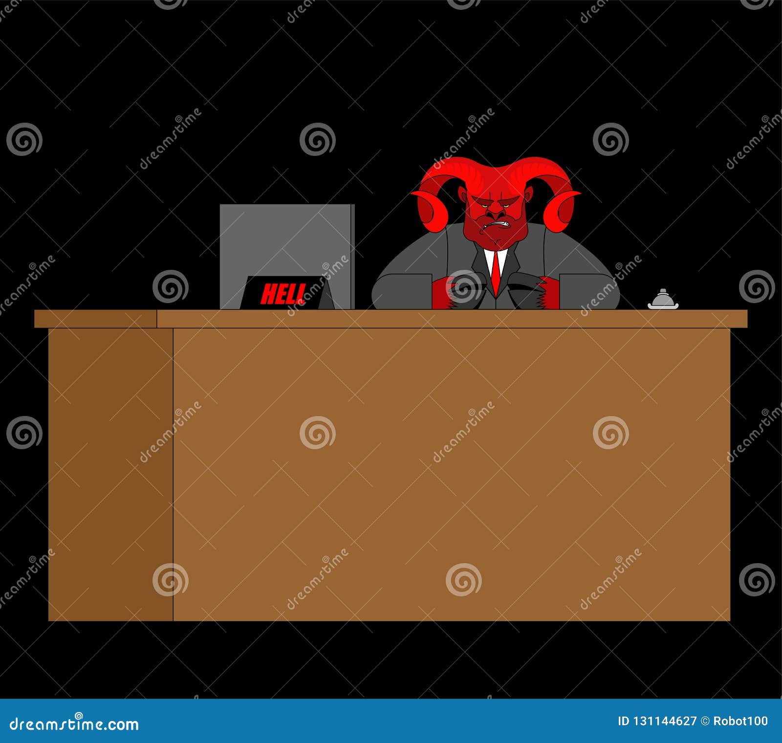 Reception Devil and Rack. Acceptance of Guests in Hell Stock Vector ...