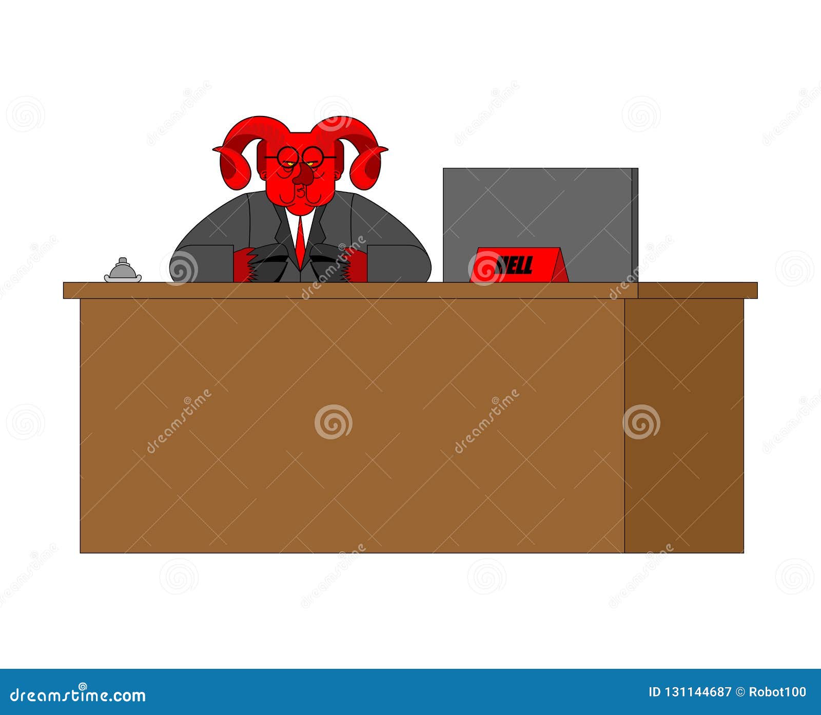 Reception Devil and Rack. Acceptance of Guests in Hell Stock Vector ...