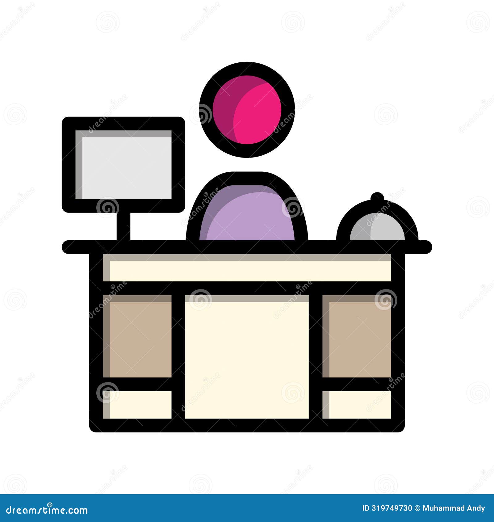 Reception Flat Icon. Editable Hotel Room Booking Service Symbol. Vector ...