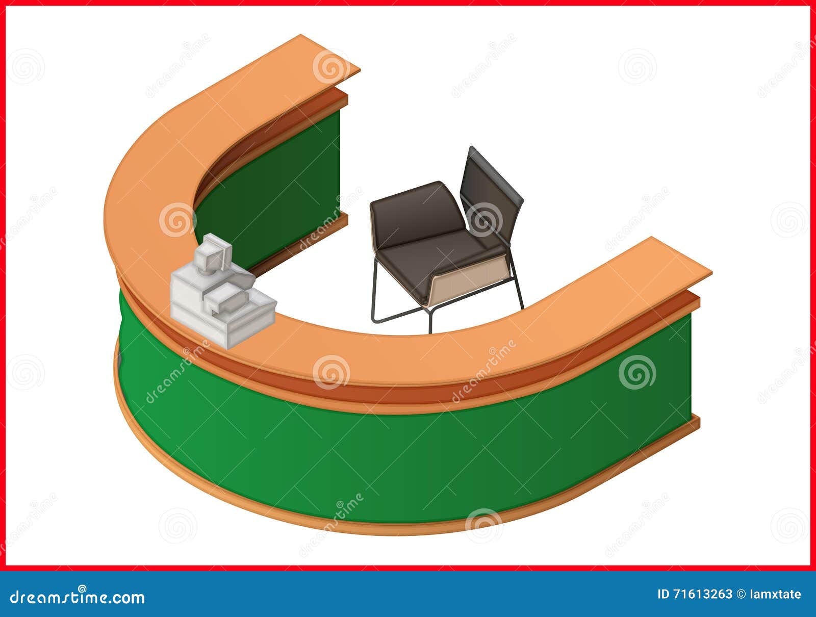 Reception Flat Isometric 3d Illustration Stock Vector - Illustration of ...