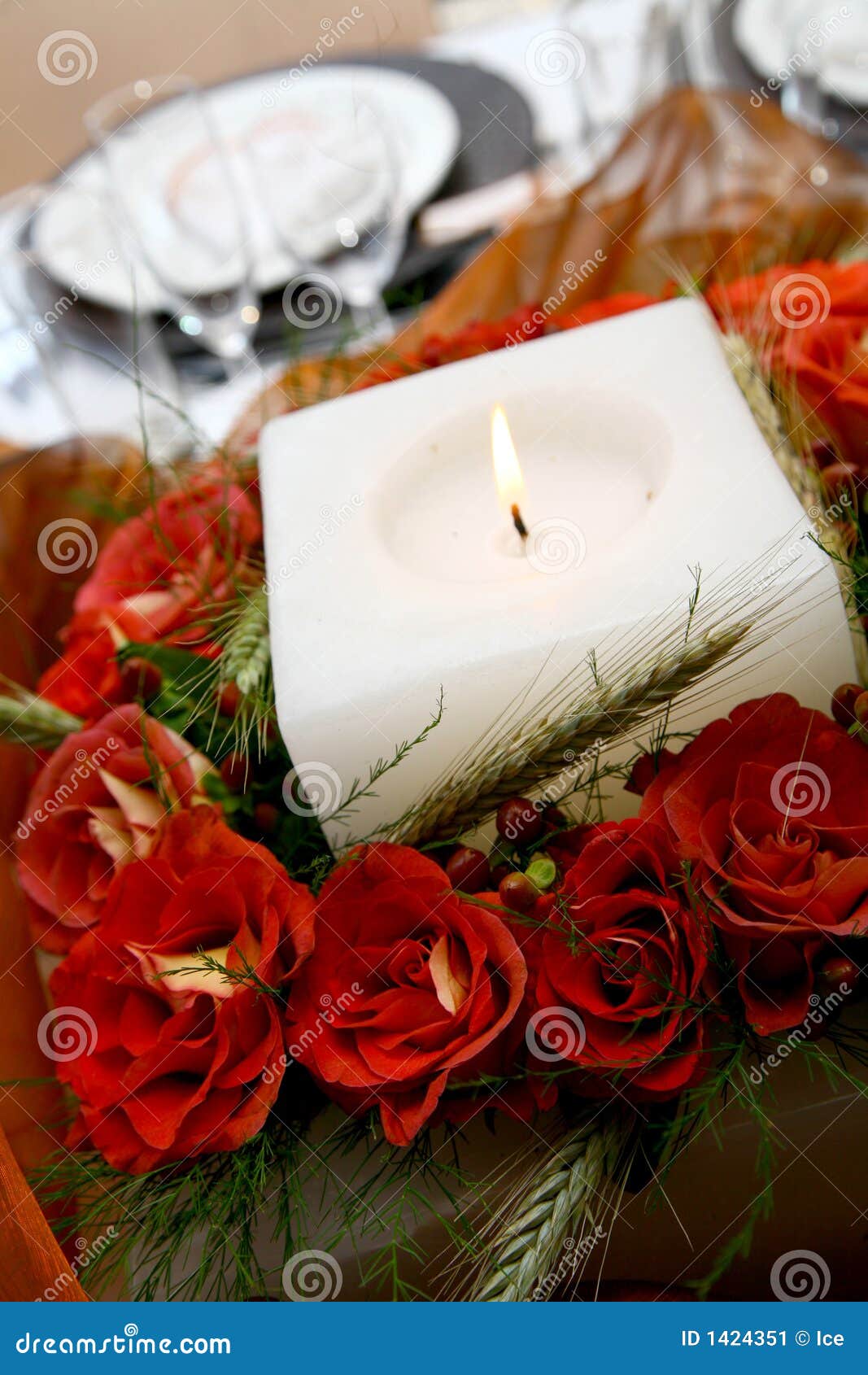 Reception Flowers stock image. Image of candle, berries - 1424351