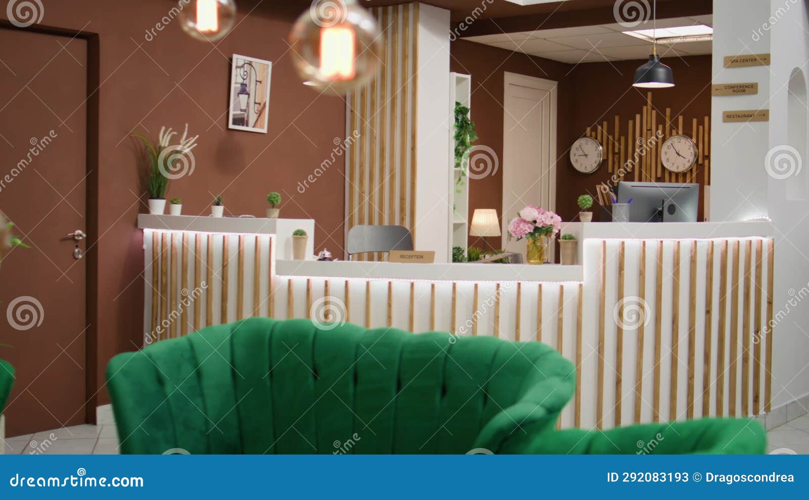 Reception Front Desk for Registrations Stock Video - Video of expensive ...