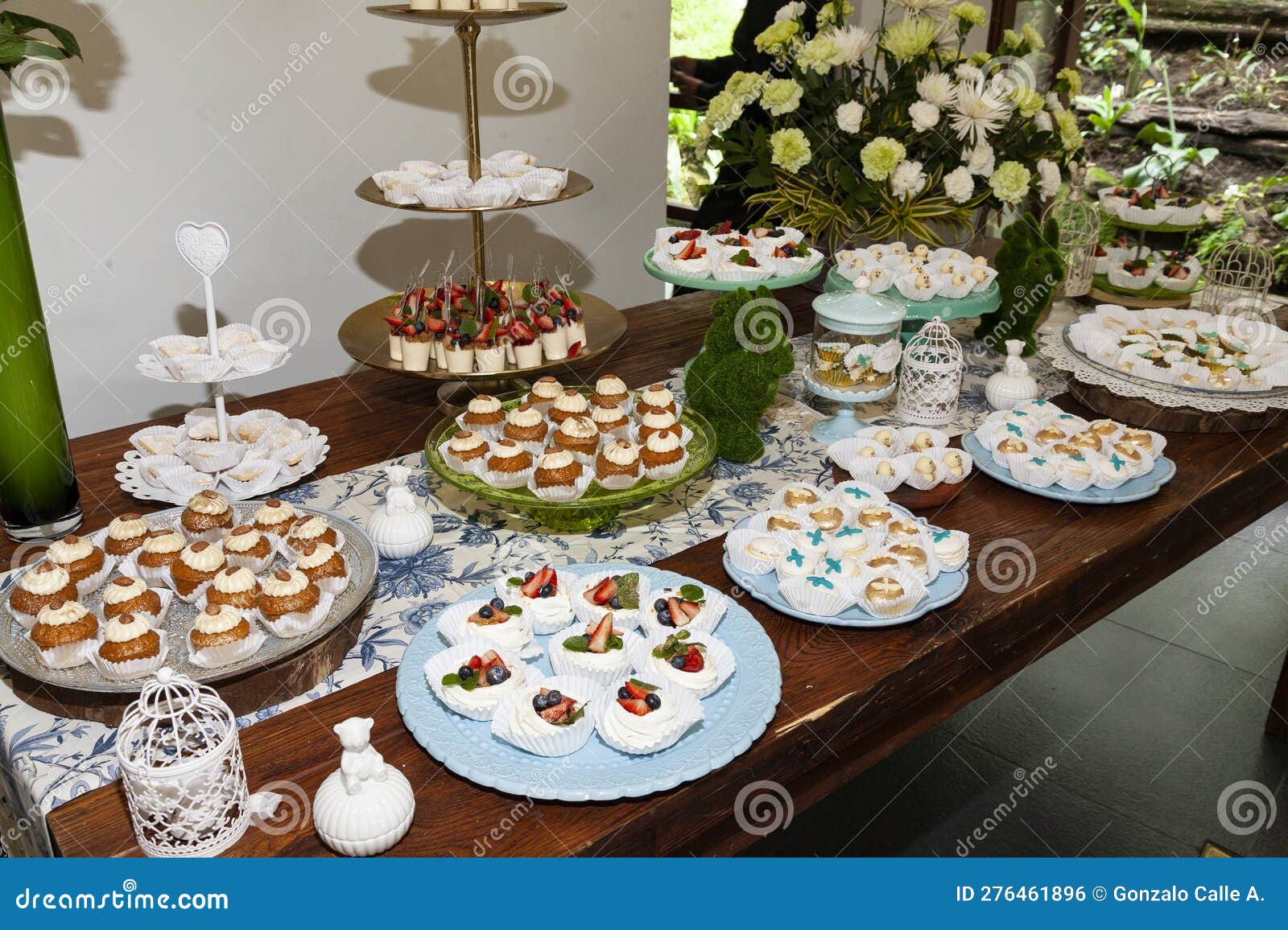 Reception Hall Decorated for Social Events Dessert Table for Guests ...