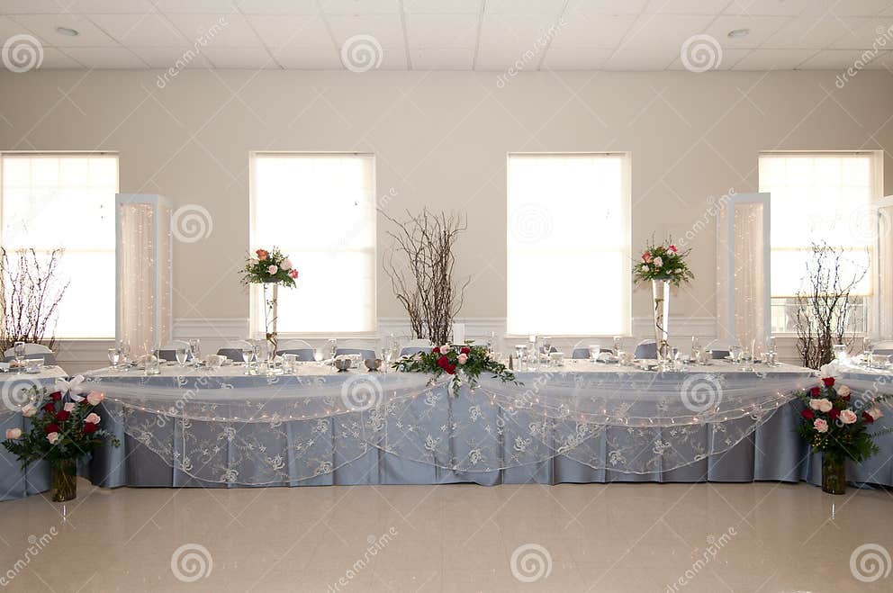 Reception head table stock photo. Image of decorations - 85374008