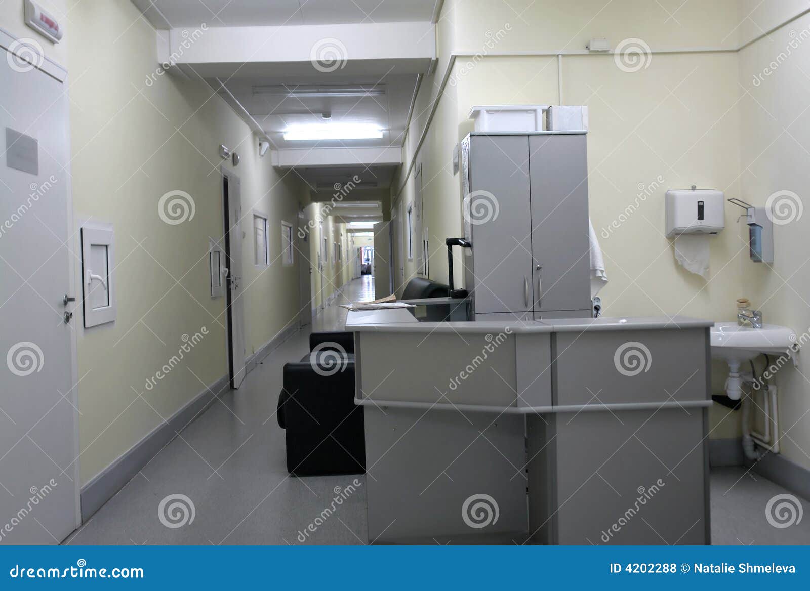 Reception in hospital stock photo. Image of inside, corridor - 4202288