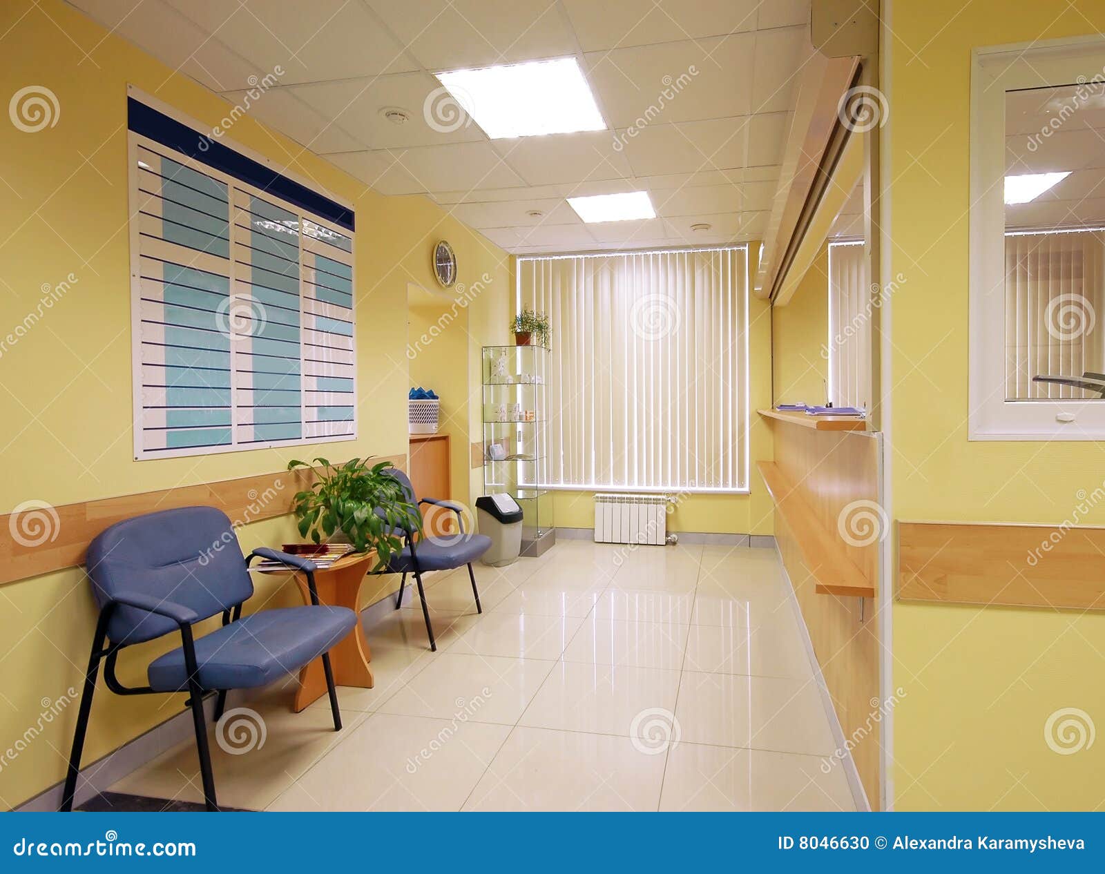 Reception in hospital stock photo. Image of desk, board - 8046630
