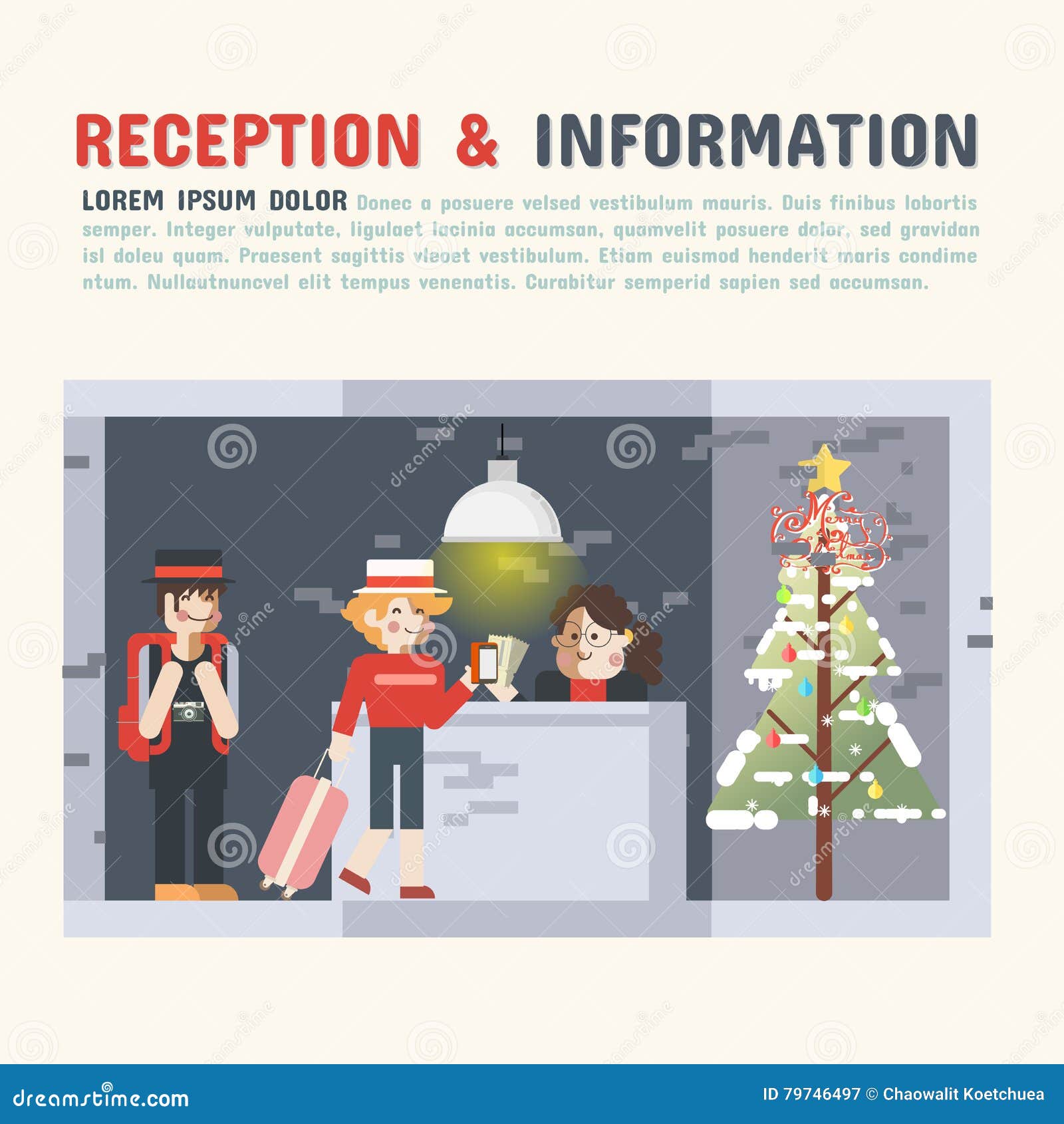 Reception and Information stock vector. Illustration of check - 79746497