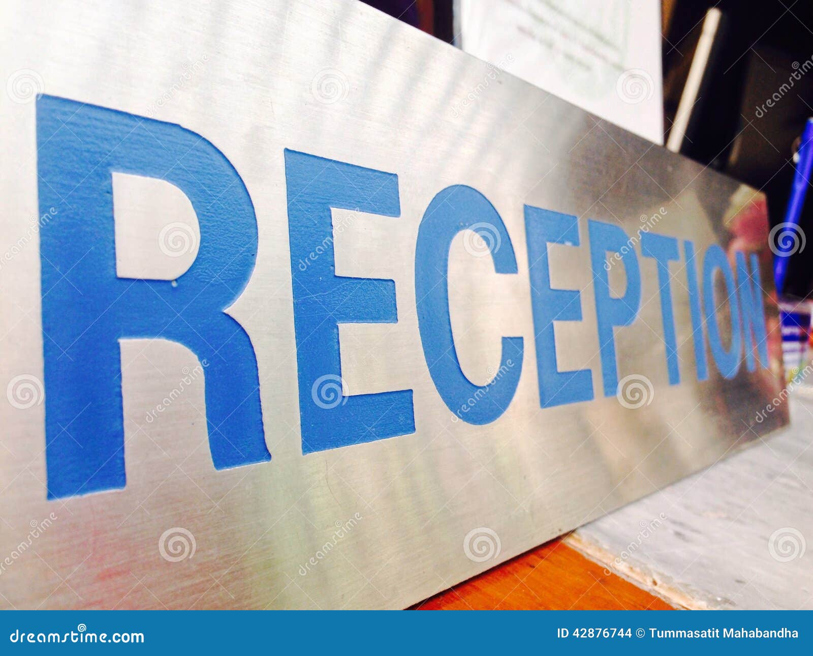 Reception label stock photo. Image of reception, sign - 42876744