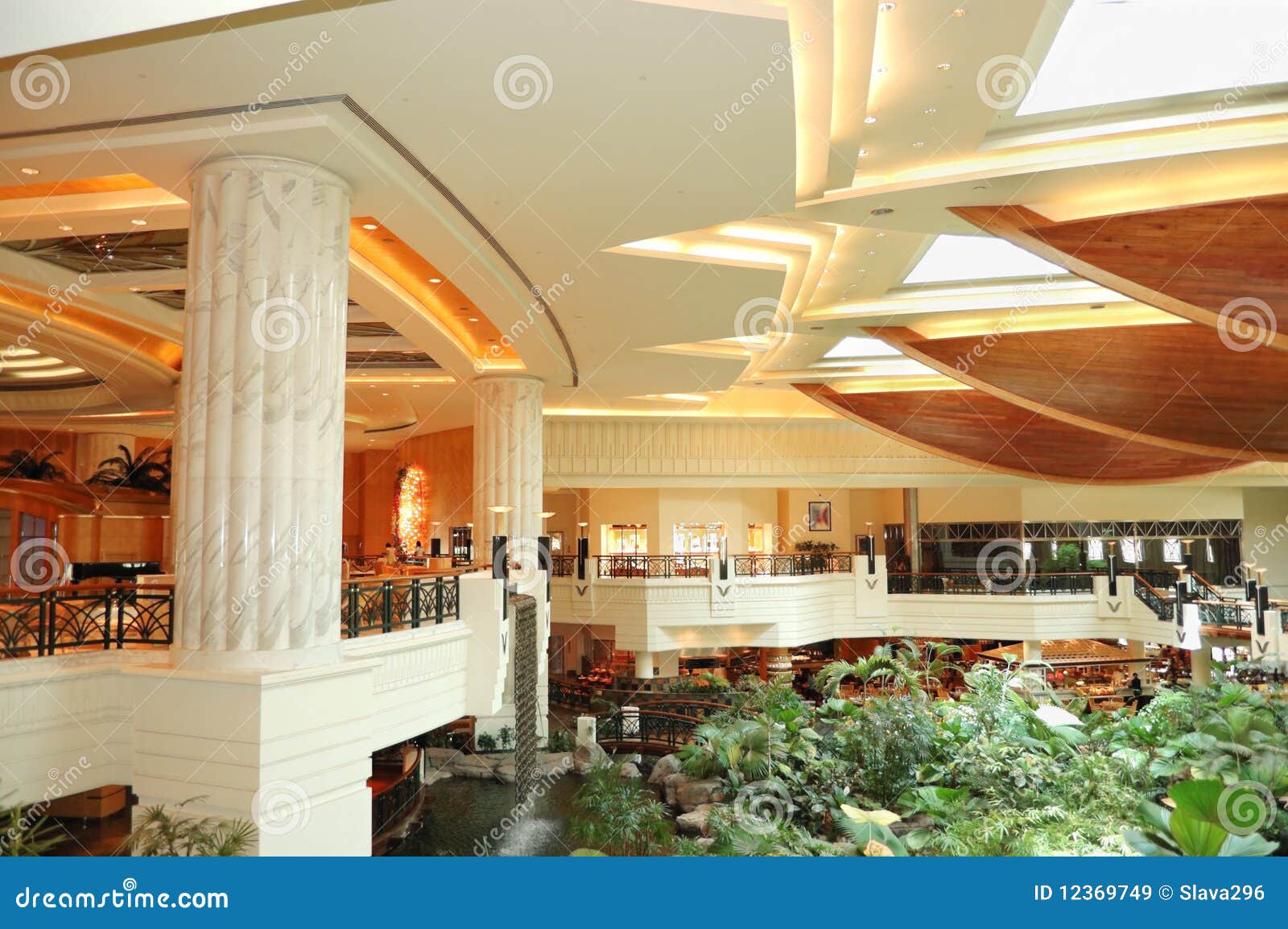 Reception Lobby Area in Luxury Hotel Stock Image - Image of beautiful ...