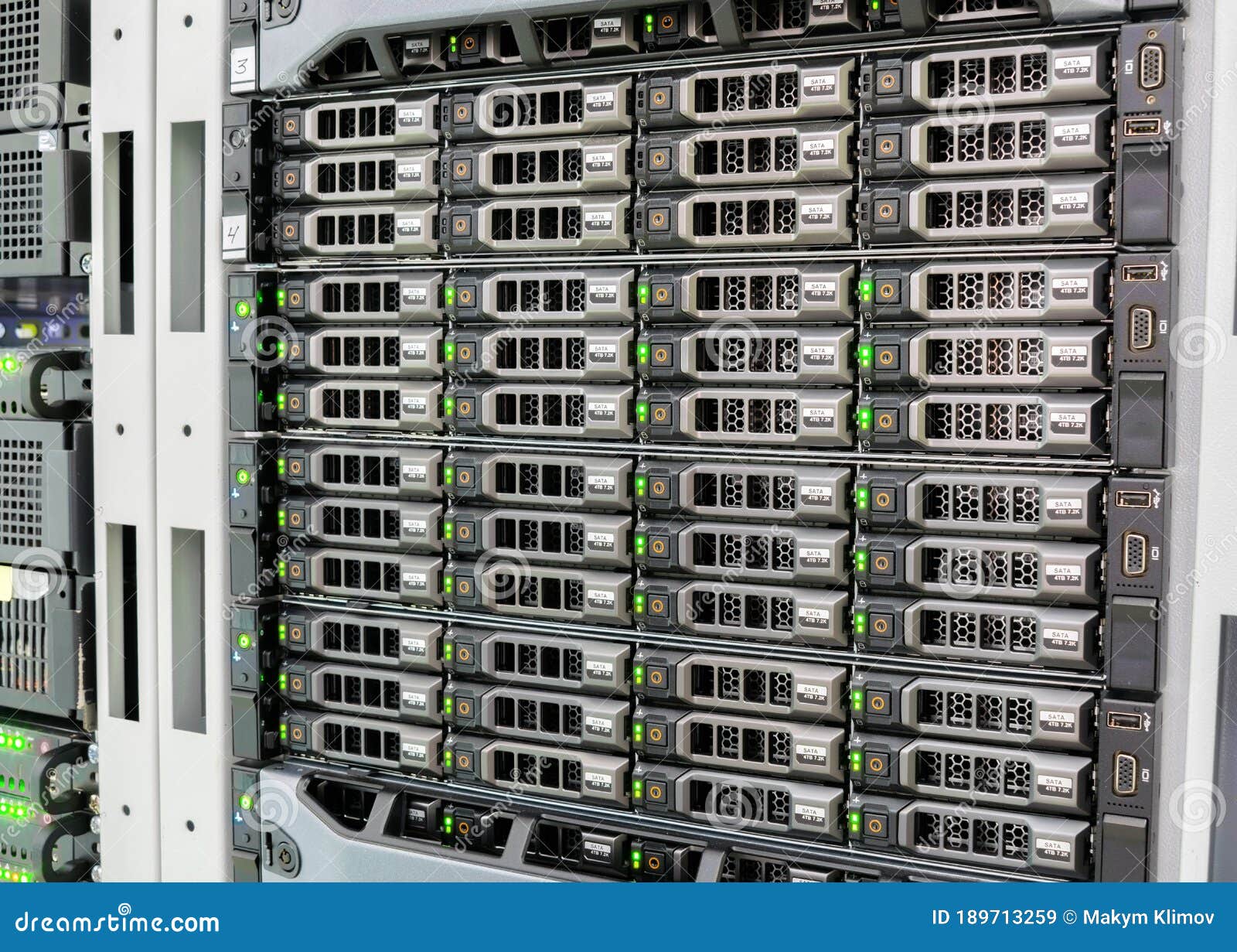 Reception with Operating Servers Located in Data Center Server Room ...