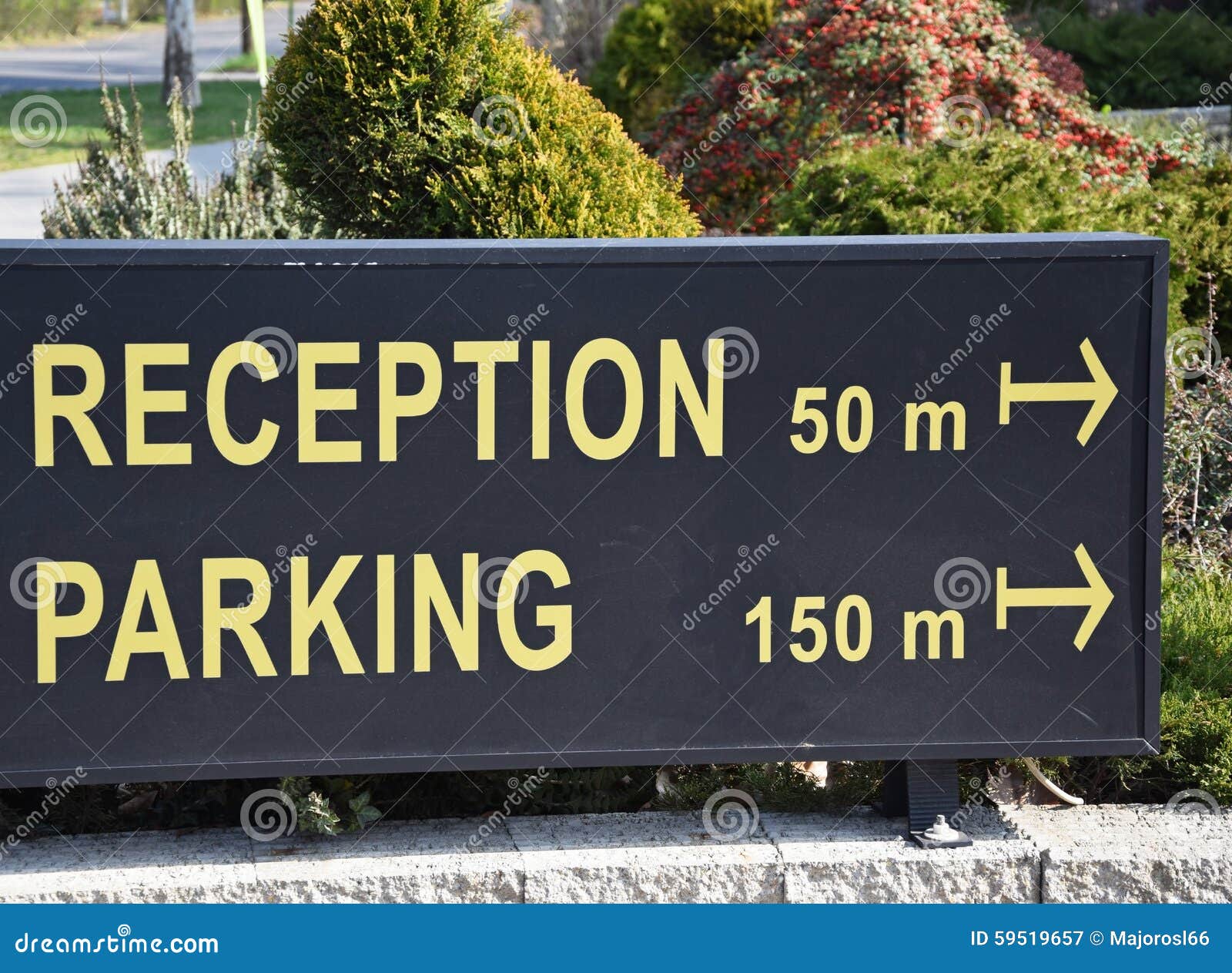 Reception and parking sign stock image. Image of reception - 59519657
