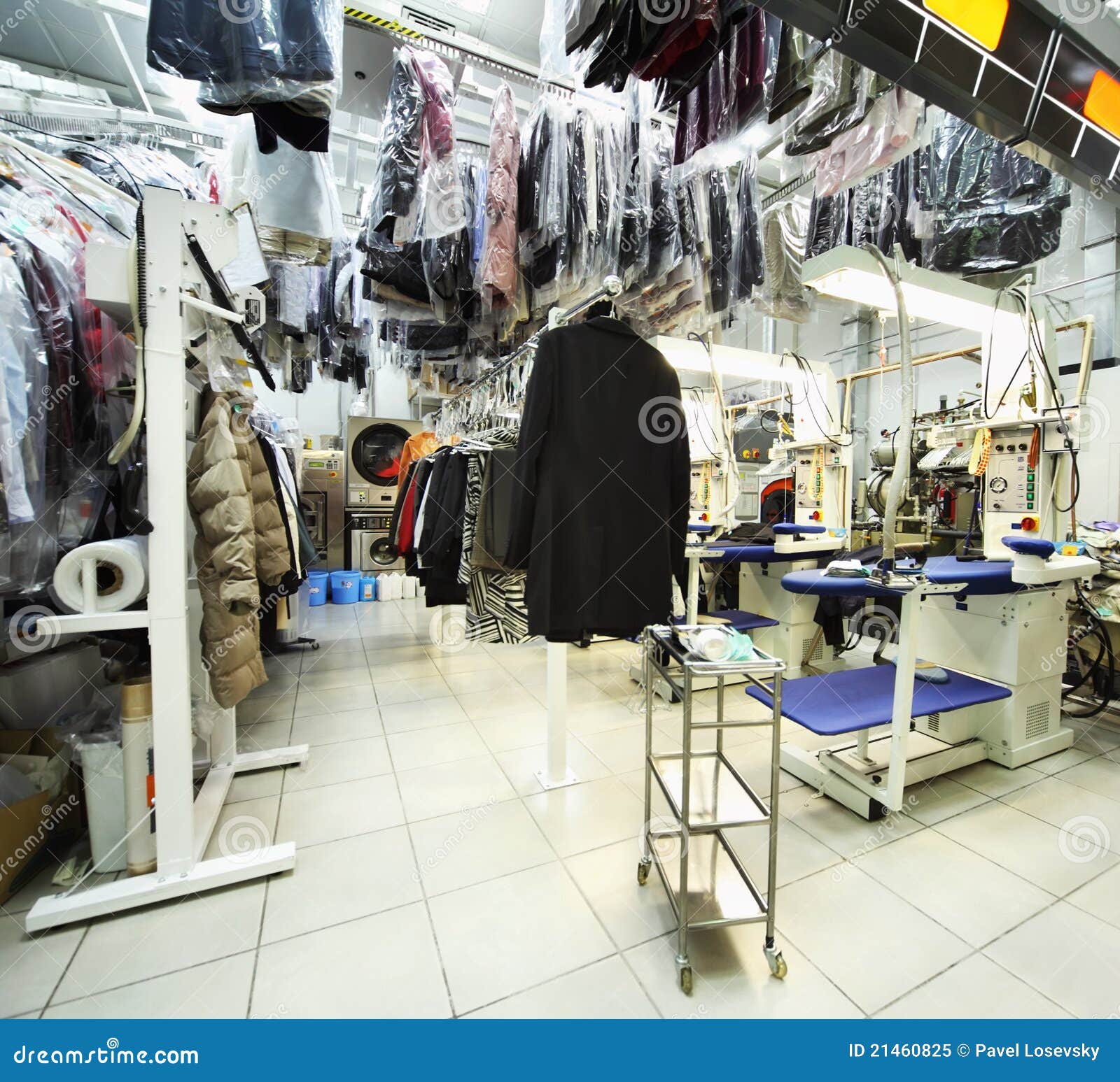 Reception Point of Dry Cleaning Stock Image - Image of operating ...