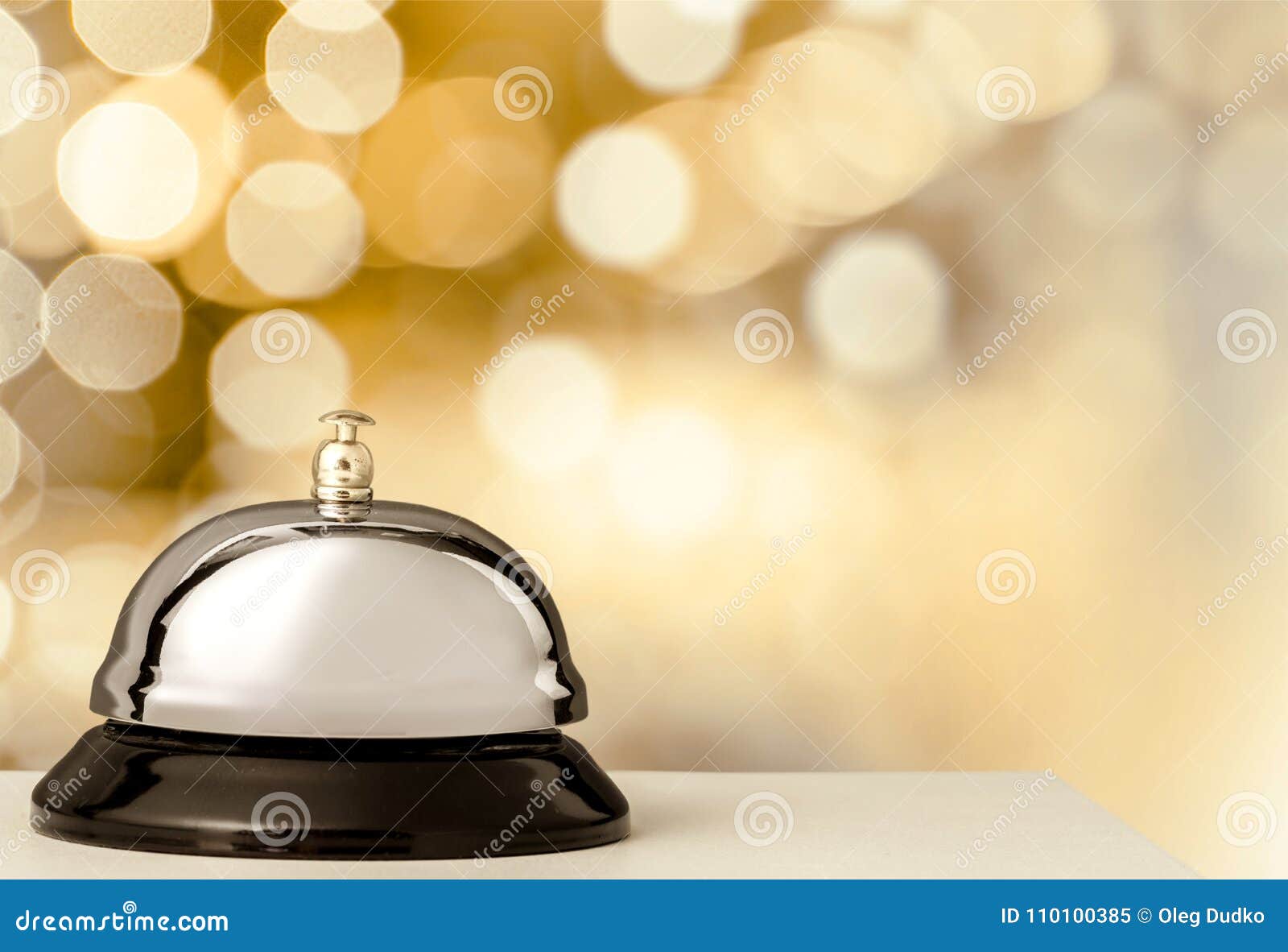 Reception Service Desk Bell, Close-up View Stock Image - Image of help ...