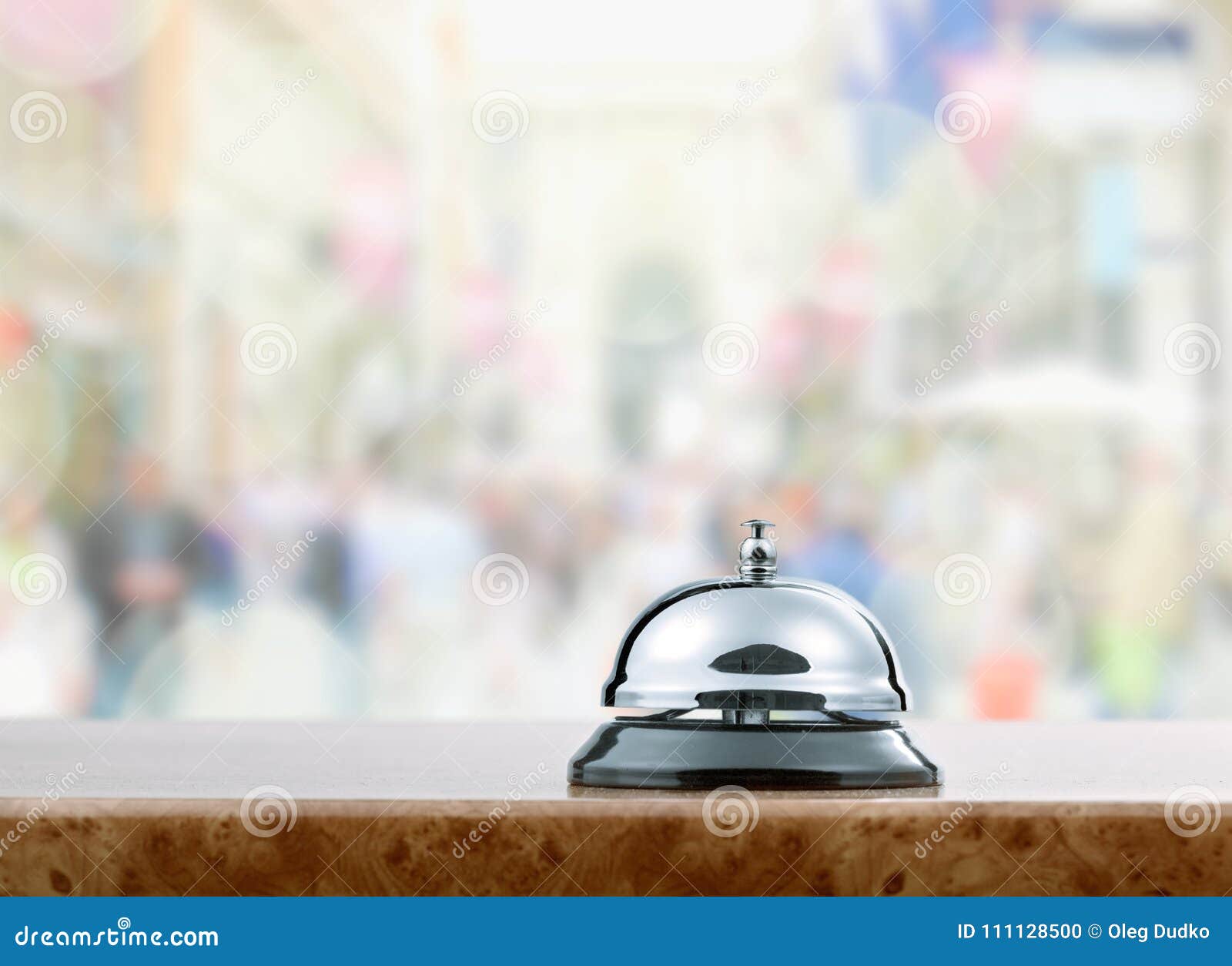 Reception Service Desk Bell, Close-up View Stock Photo - Image of call ...