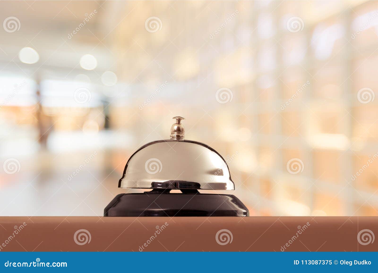 Reception Service Desk Bell, Close-up View Stock Image - Image of call ...