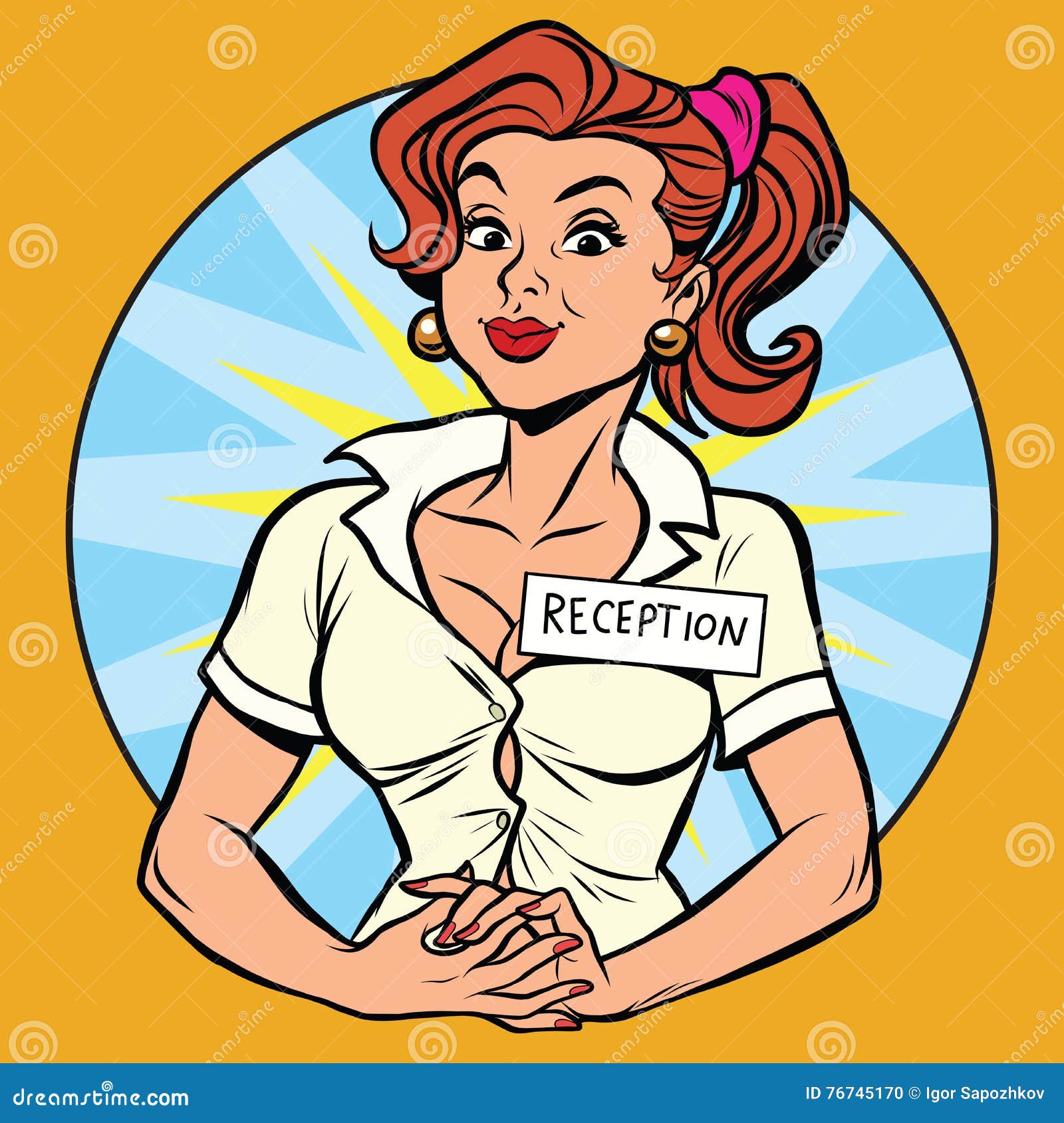 Reception woman stock vector. Illustration of frame, manager - 76745170