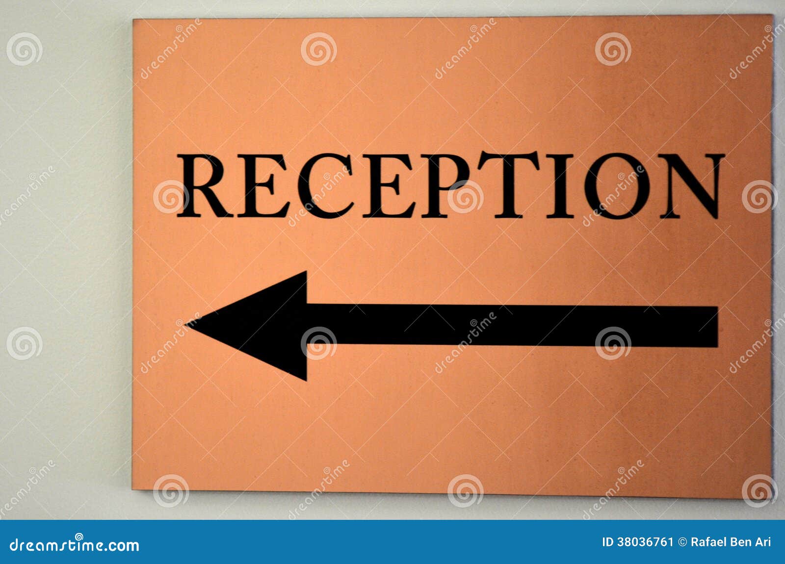 Reception Sign Stock Image - Image: 38036761